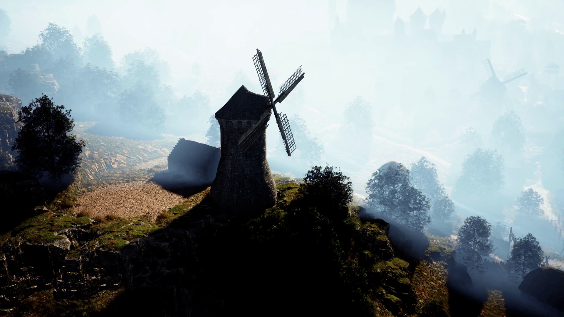 Countryside Landscape With Old Windmill Stock Footage SBV-347673192 ...