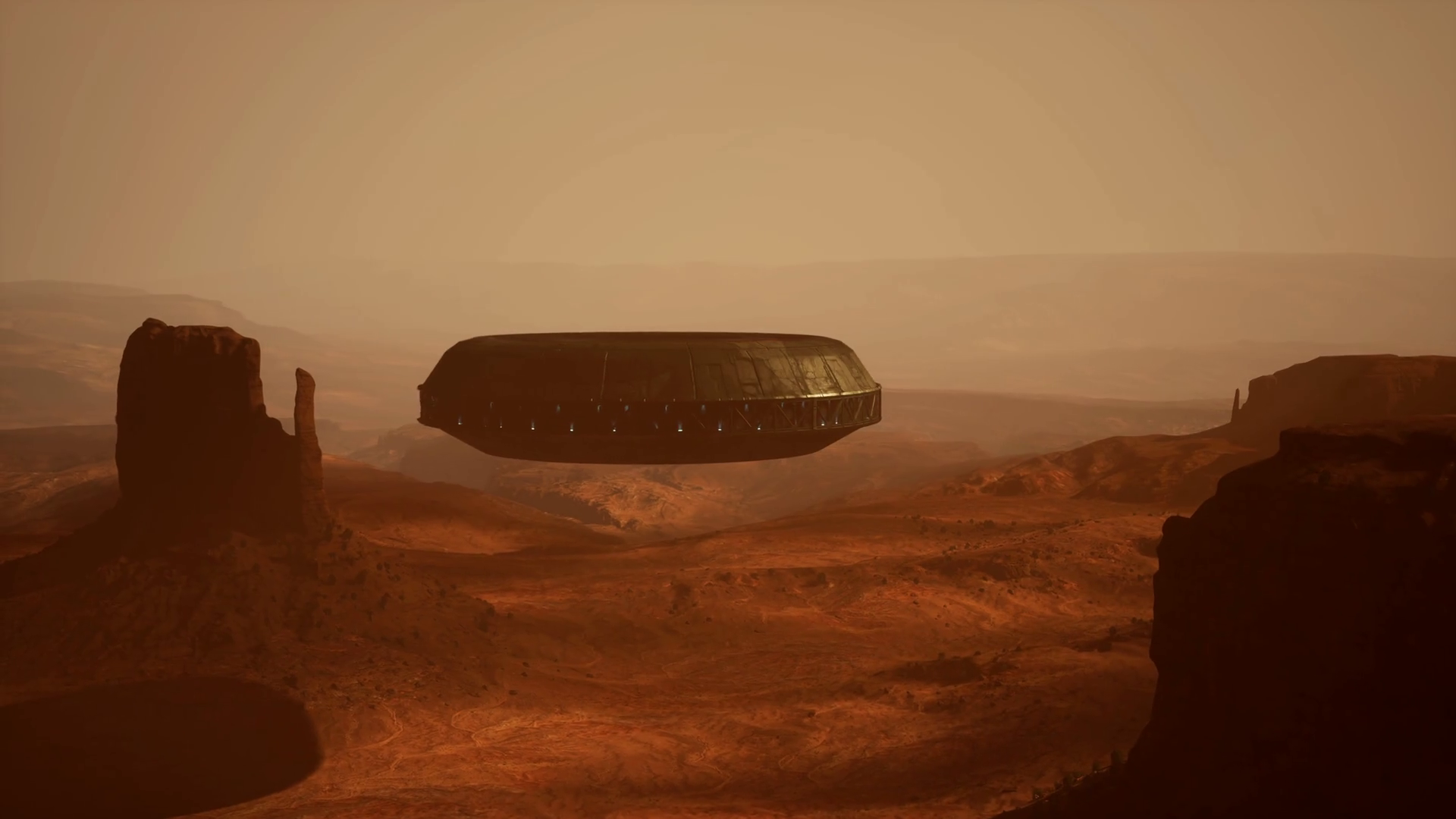 Alien Spaceship Hovering Over Arizona Stock Motion Graphics SBV ...
