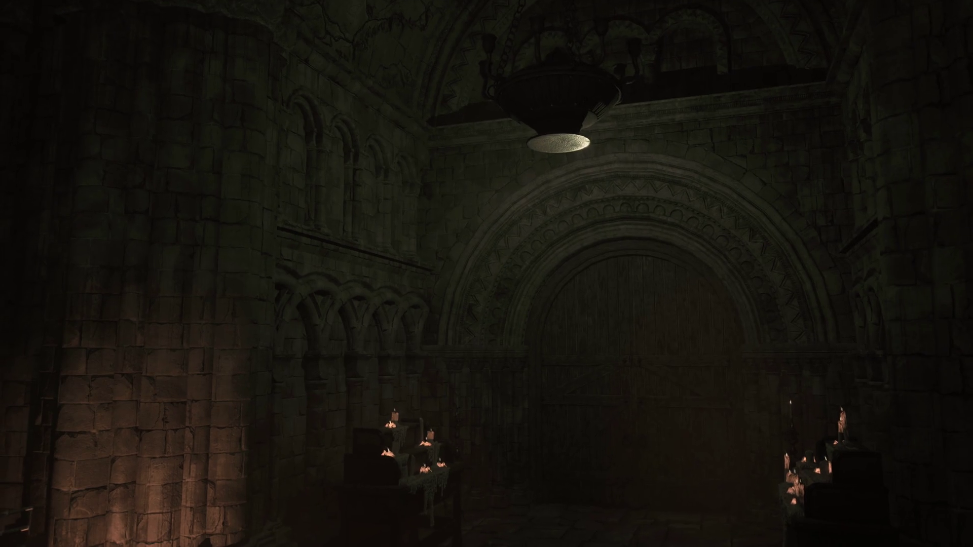 Mysterious Darkness Enveloping Gothic Temple Stock Motion Graphics SBV ...
