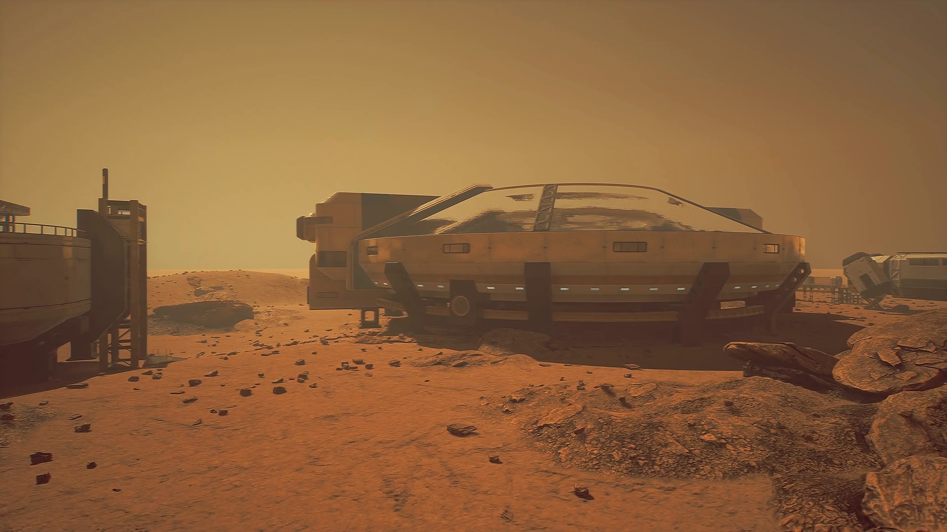 Martian Colony Base Rover On Mars Planet Stock Motion Graphics SBV ...