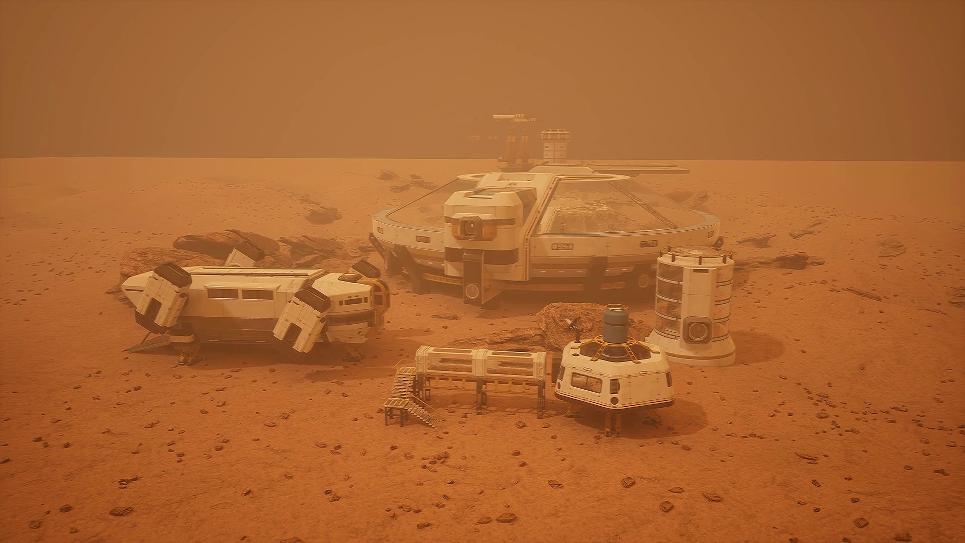 The First Human Settlement On Mars Bustling Stock Footage SBV-347692509 ...