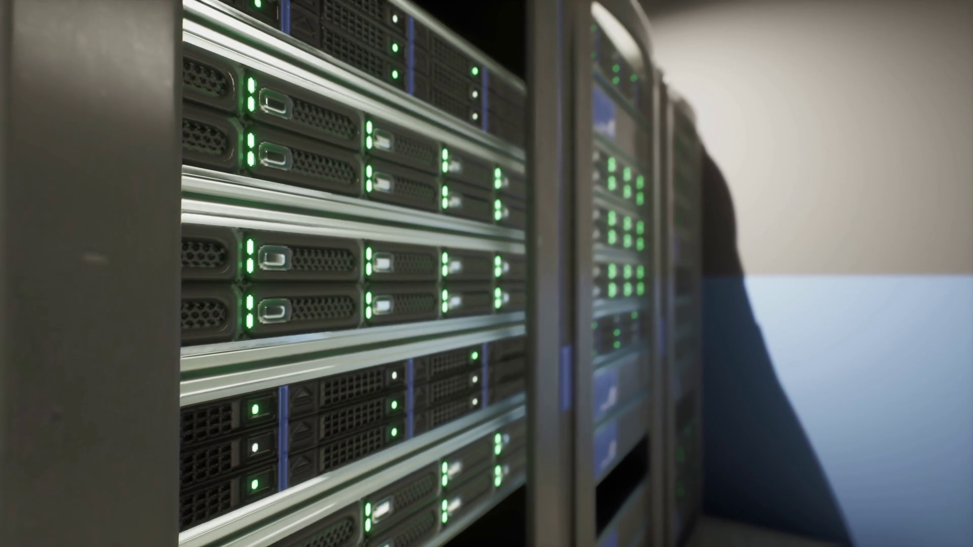 Server Room Housing Rows Of Functioning Stock Footage SBV-347757948 ...