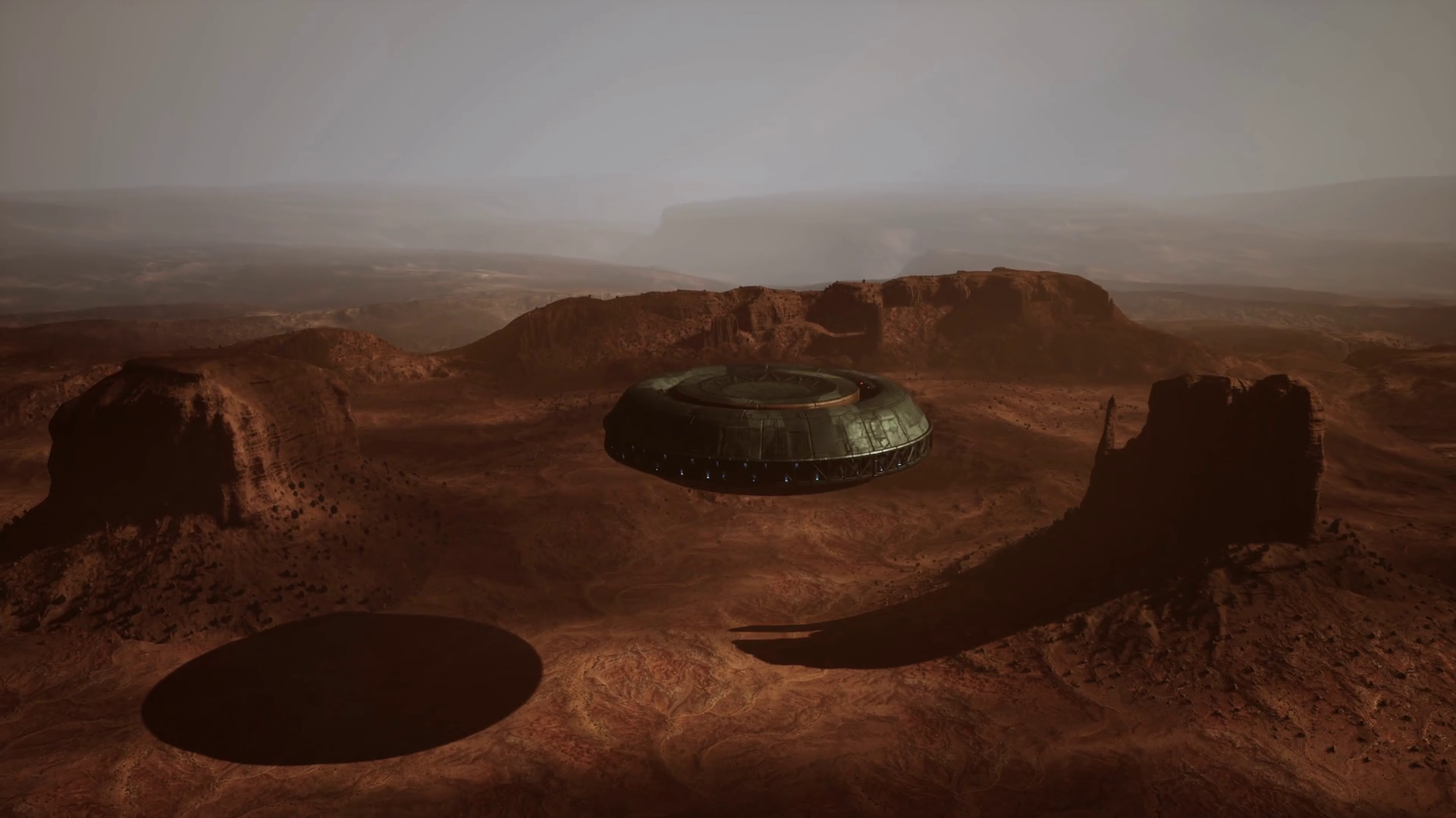 Alien Spaceship Hovering Over Arizona Stock Motion Graphics SBV ...