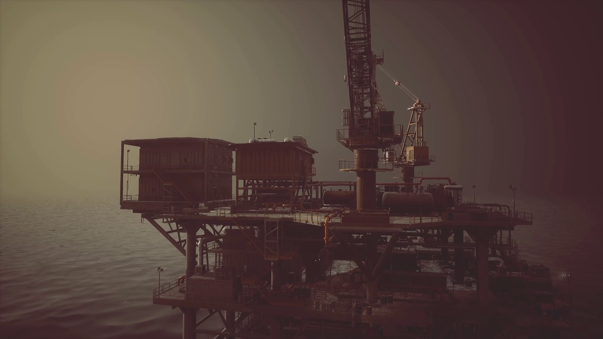 An Oil Rig In Middle Of Body Of Water Stock Motion Graphics SBV ...