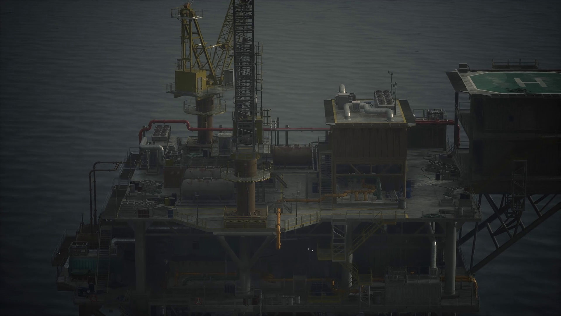 An Oil Rig In Middle Of Body Of Water Stock Footage SBV-348696889 ...