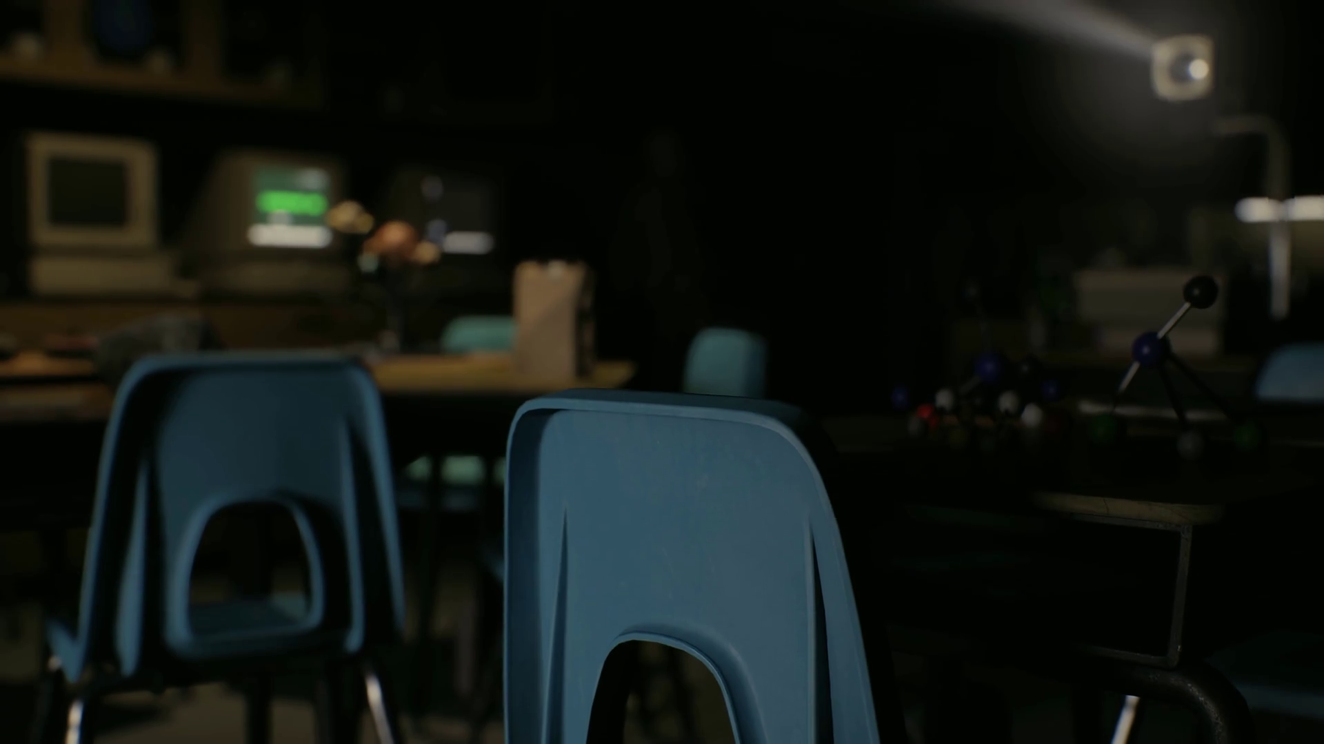 Two Blue Chairs In School Laboratory Stock Motion Graphics SBV ...