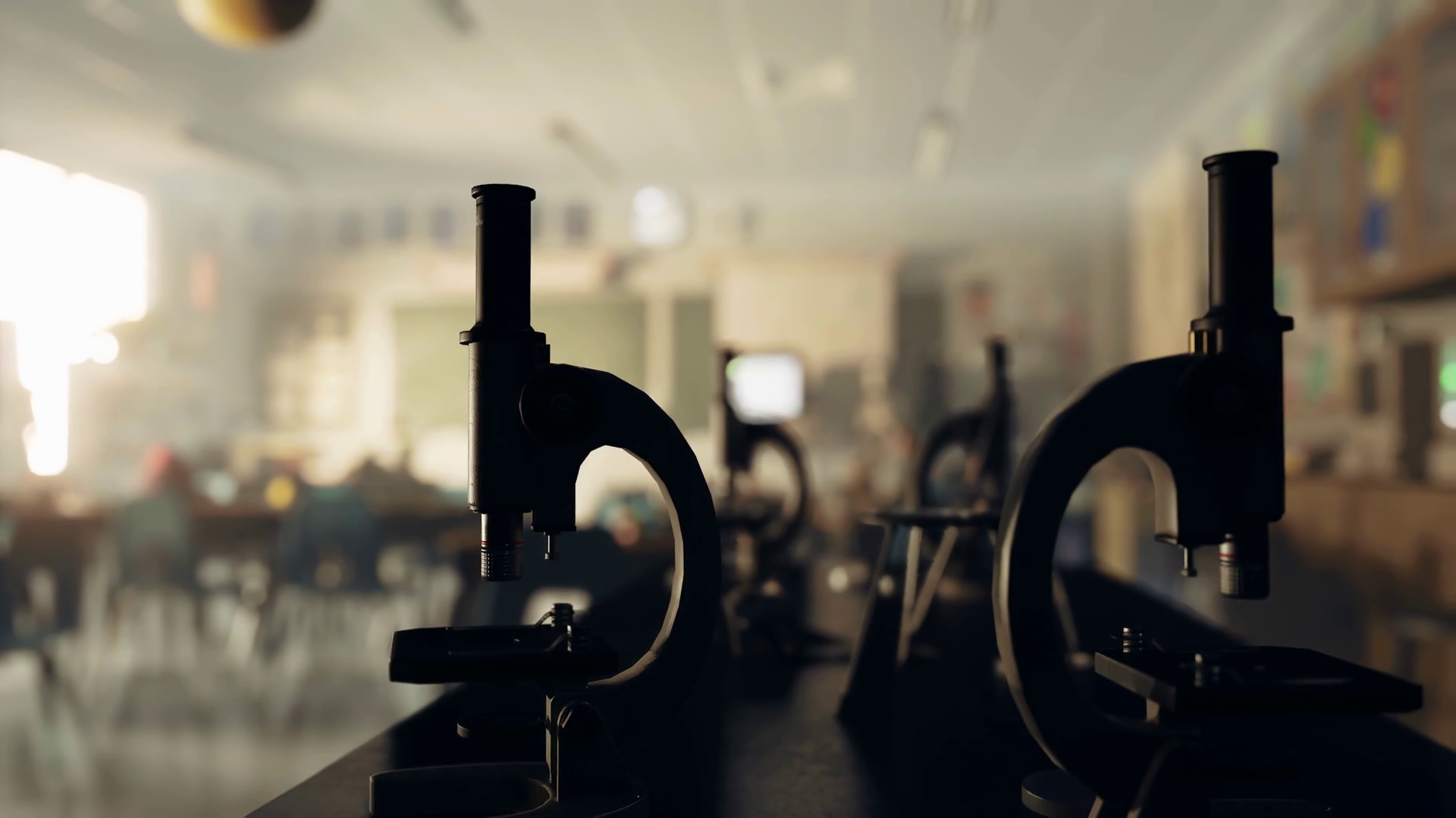 Two Microscopes In School Laboratory Stock Footage SBV-348636993 ...