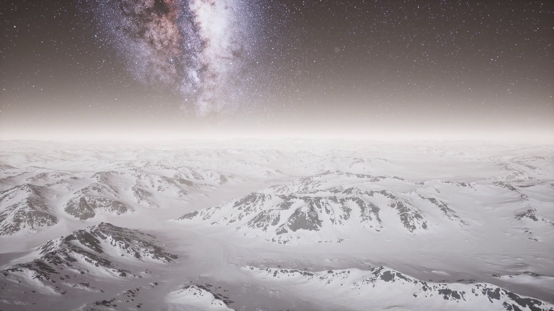 Aerial View Of Milky Way Above Snow Covered Stock Footage SBV-326475969 ...