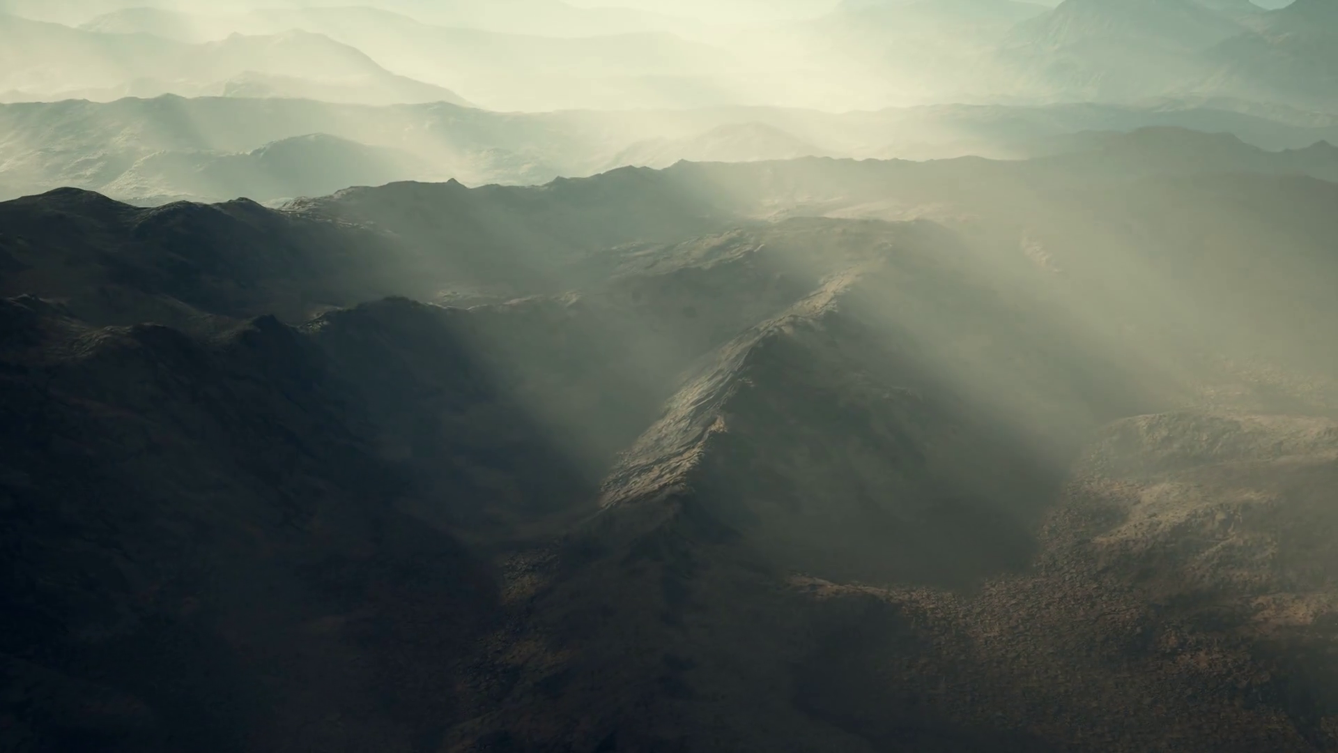 Aerial Vulcanic Desert Landscape With Rays Stock Footage SBV-338960014 ...