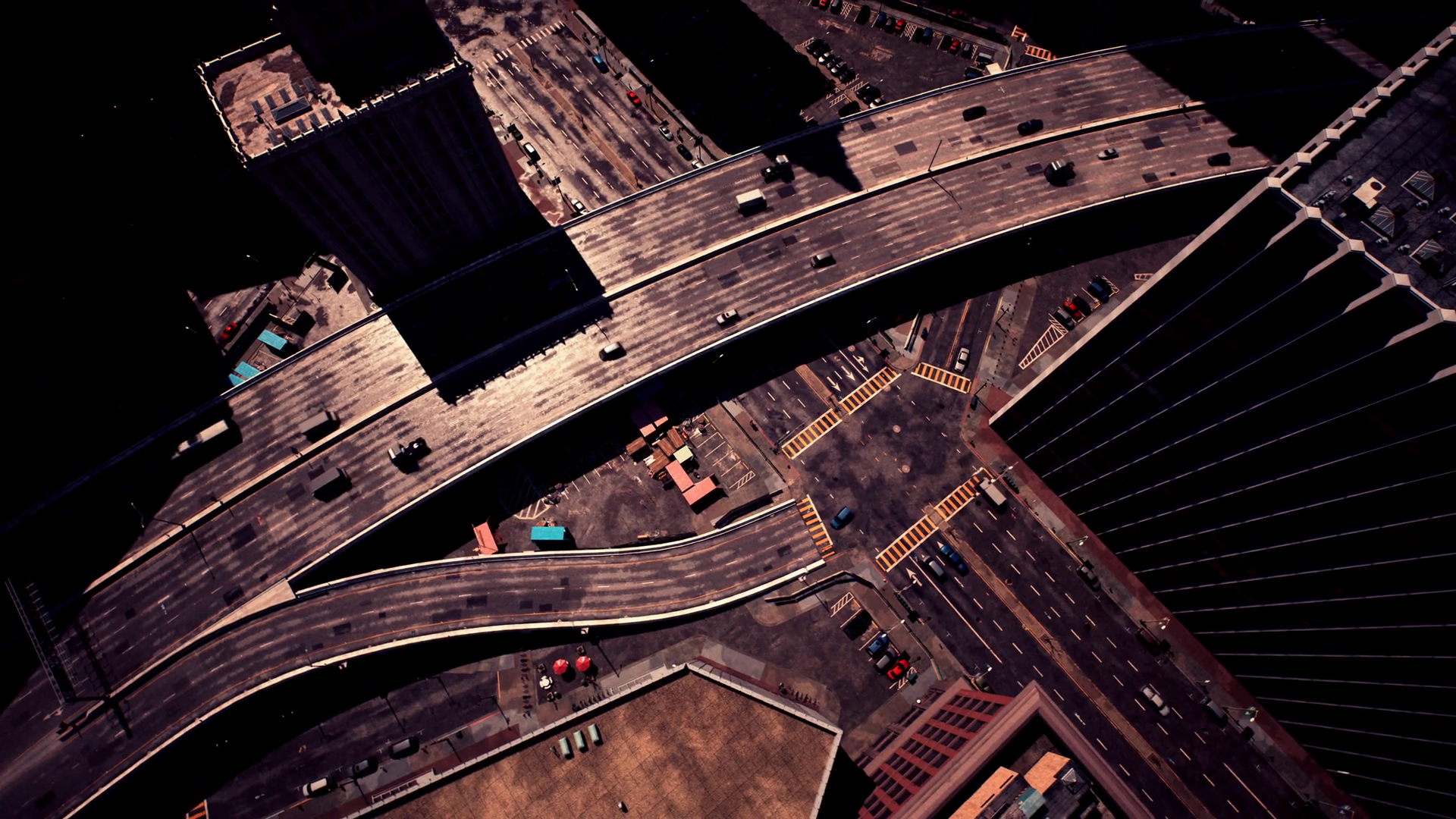 Aerial City Road Intersection Capturing Stock Motion Graphics SBV ...