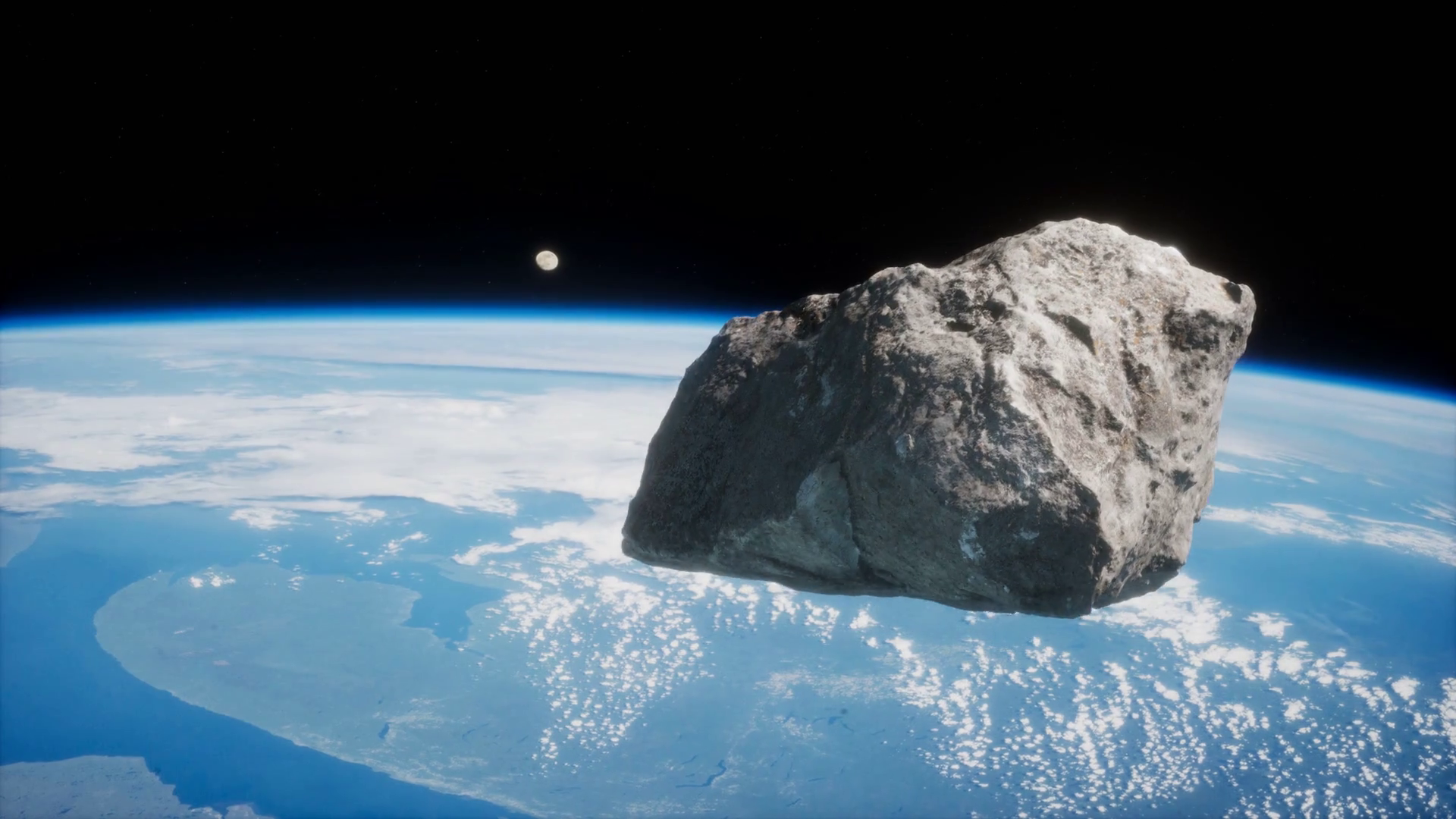 Dangerous asteroid approaching planet Earth Stock Video Footage 00:10 ...