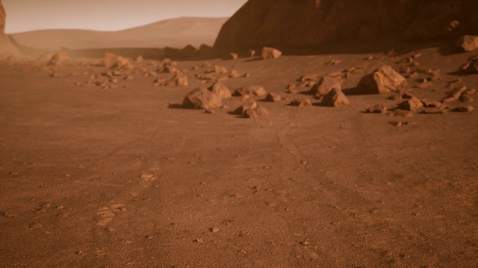 Fantastic Martian Landscape In Rusty Orange Stock Footage SBV-338464092 ...
