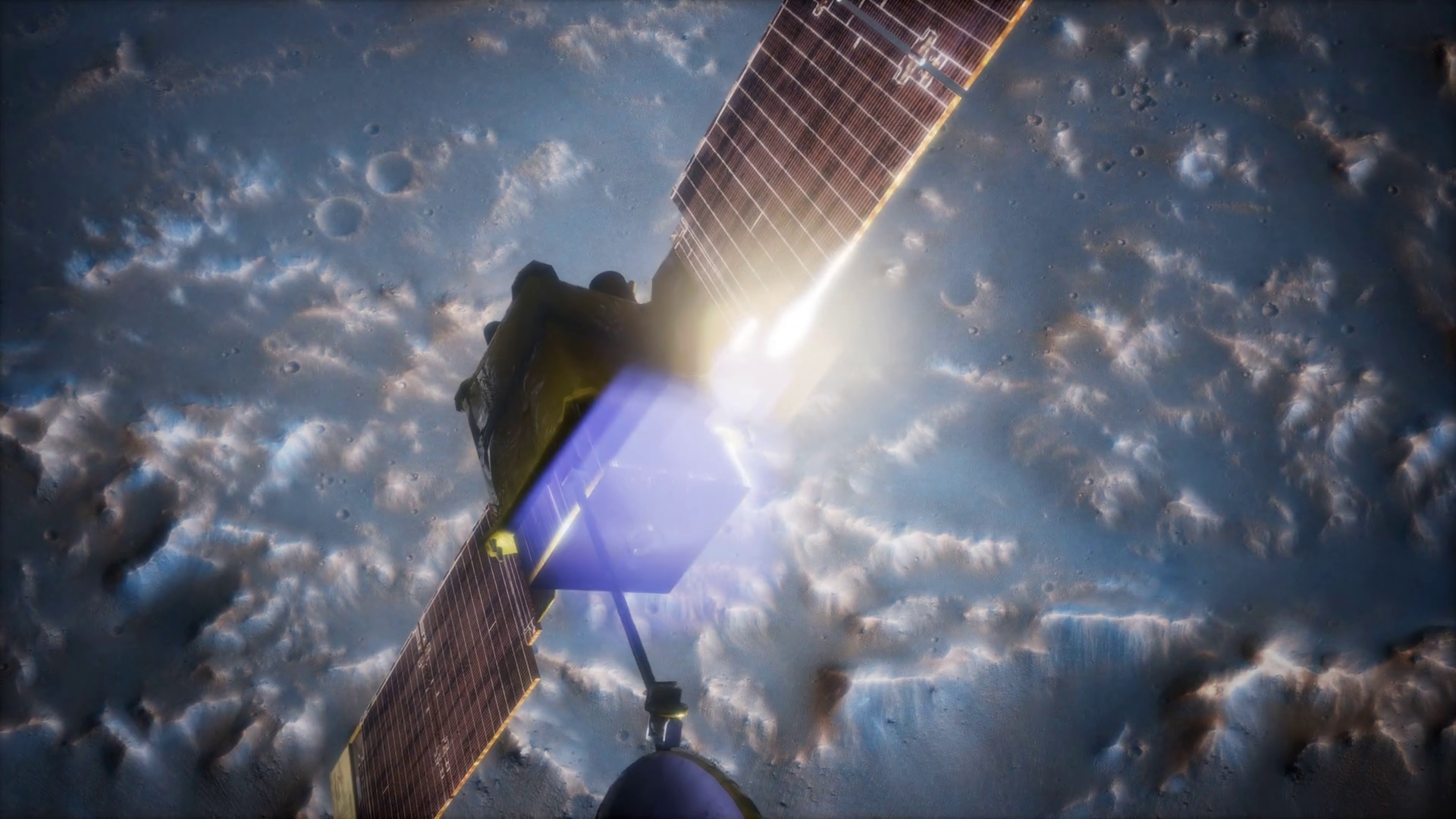 Global Surveyor Orbiting Mars Planet Stock Footage SBV-334530418 ...