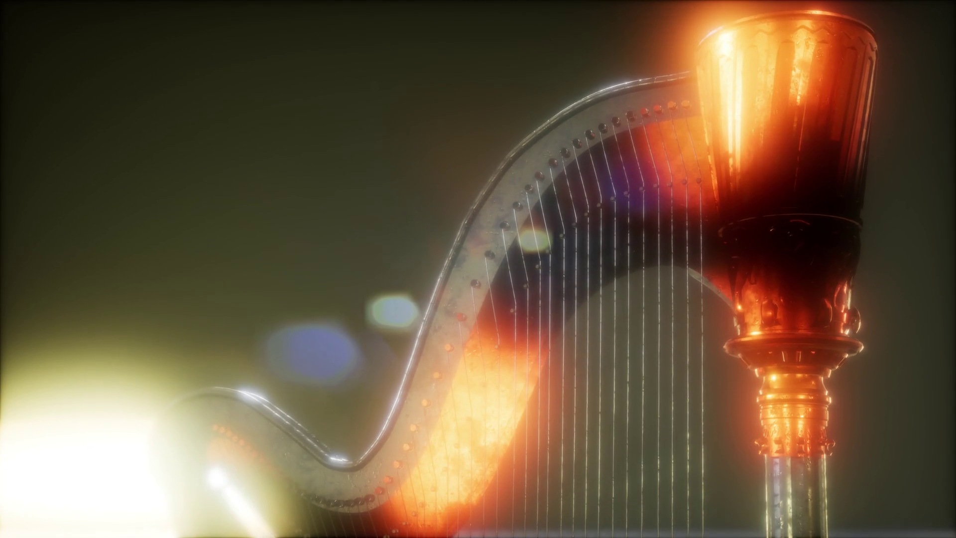 Harp Instrument In Dark With Bright Lights Stock Footage SBV-337715501 ...