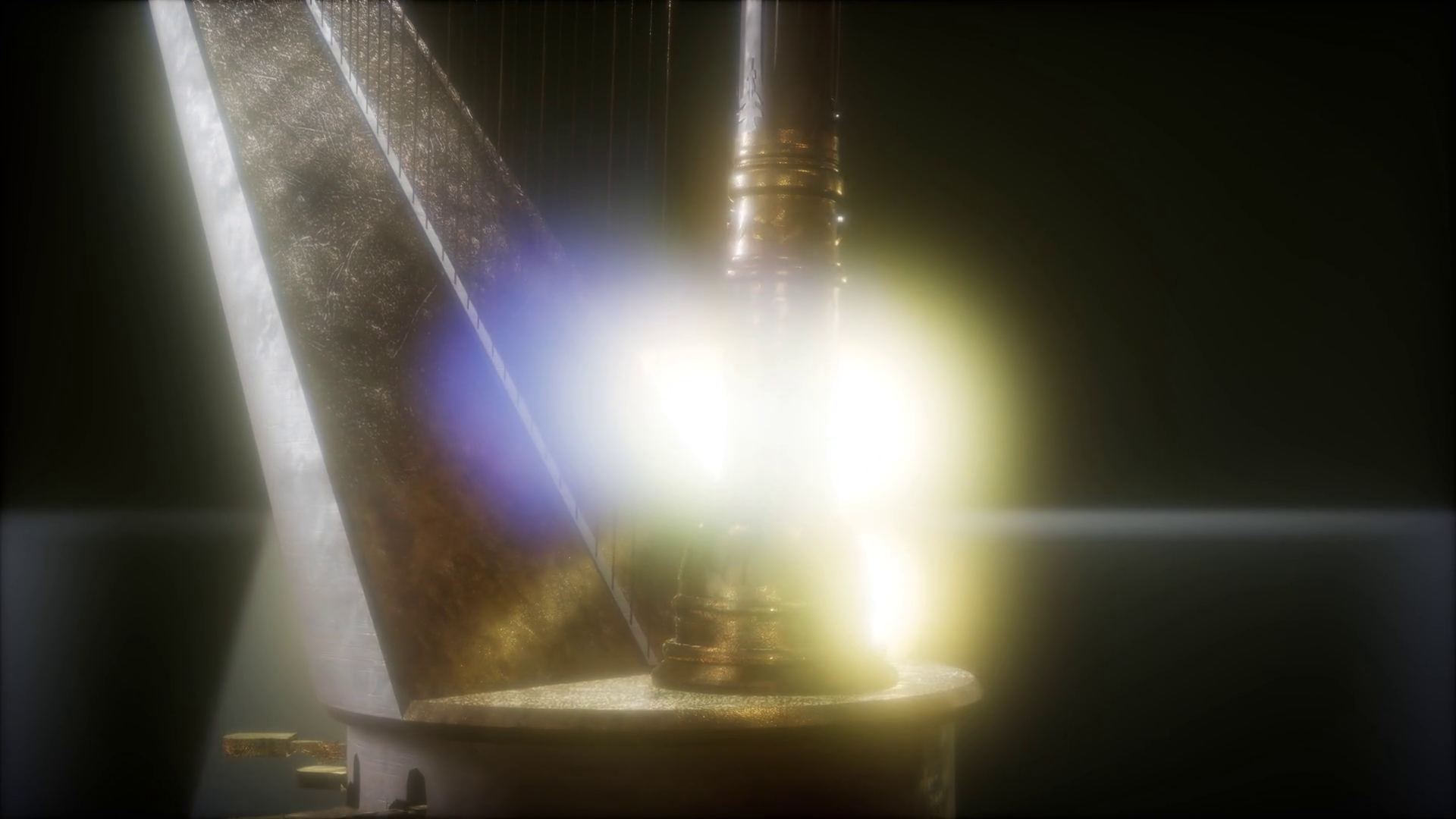 Harp Instrument In Dark With Bright Lights Stock Motion Graphics SBV ...