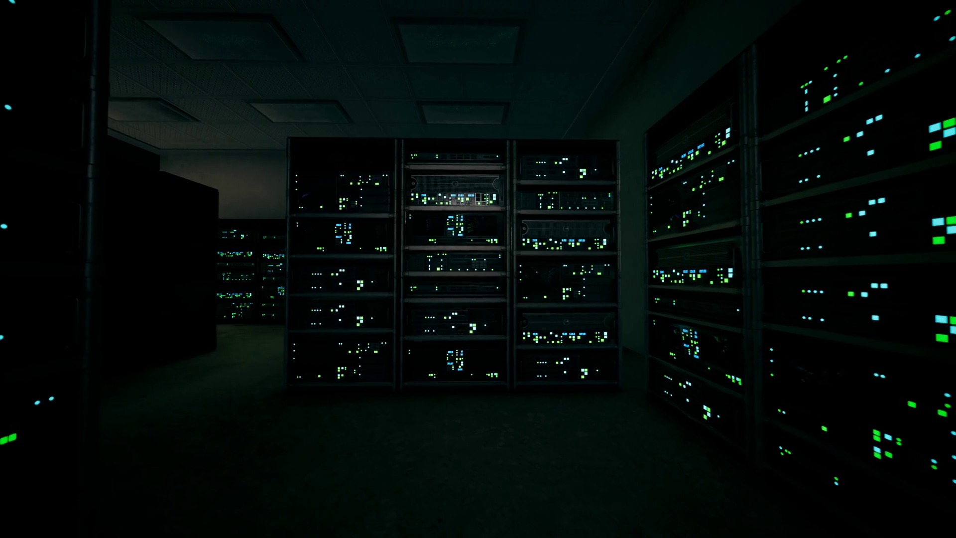 Big Data Dark Server Room With Bright Stock Motion Graphics SBV ...