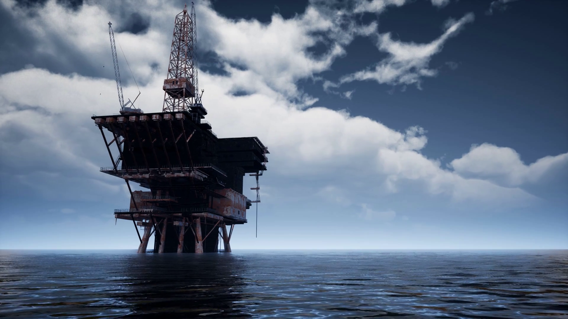 Large Pacific Ocean Offshore Oil Rig Stock Footage SBV-338242836 ...