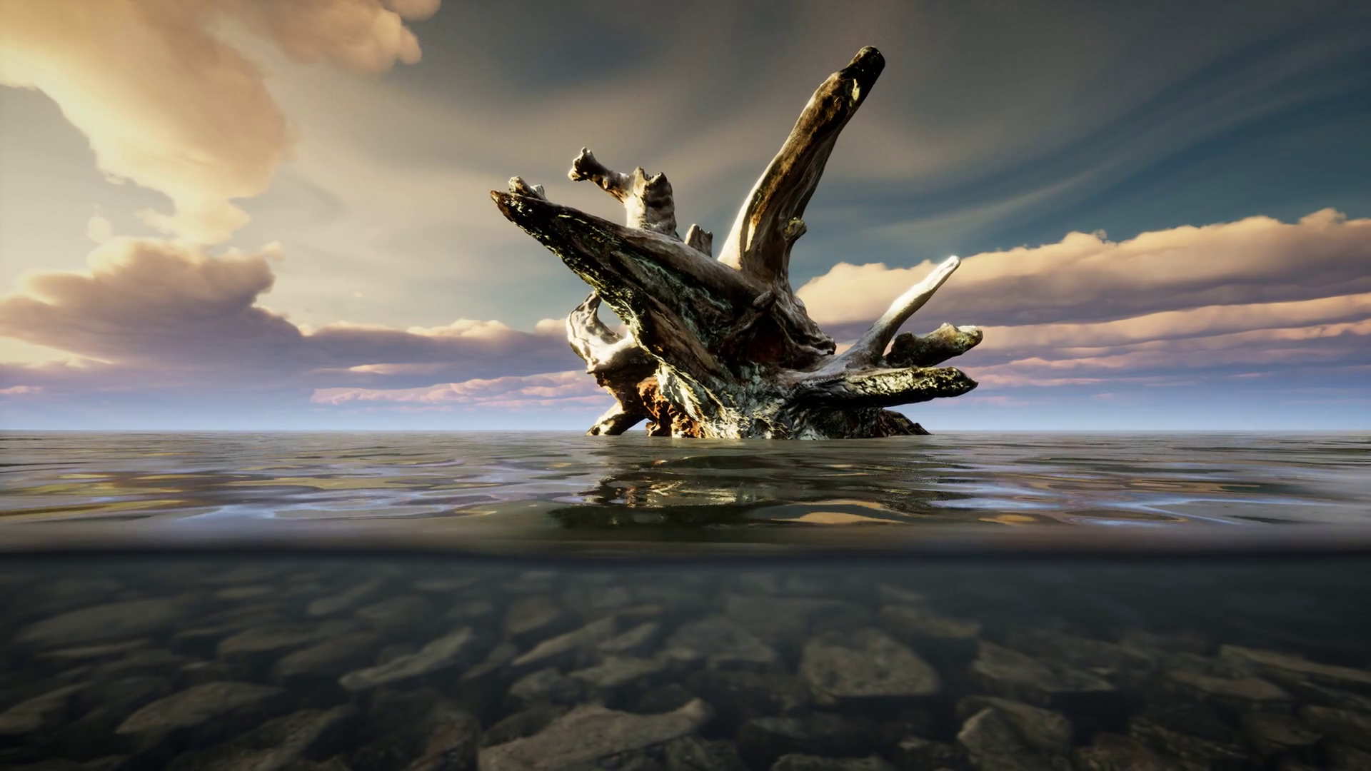 Ocean Seascape With Sky Ocean Wave Splitted Stock Motion Graphics SBV ...