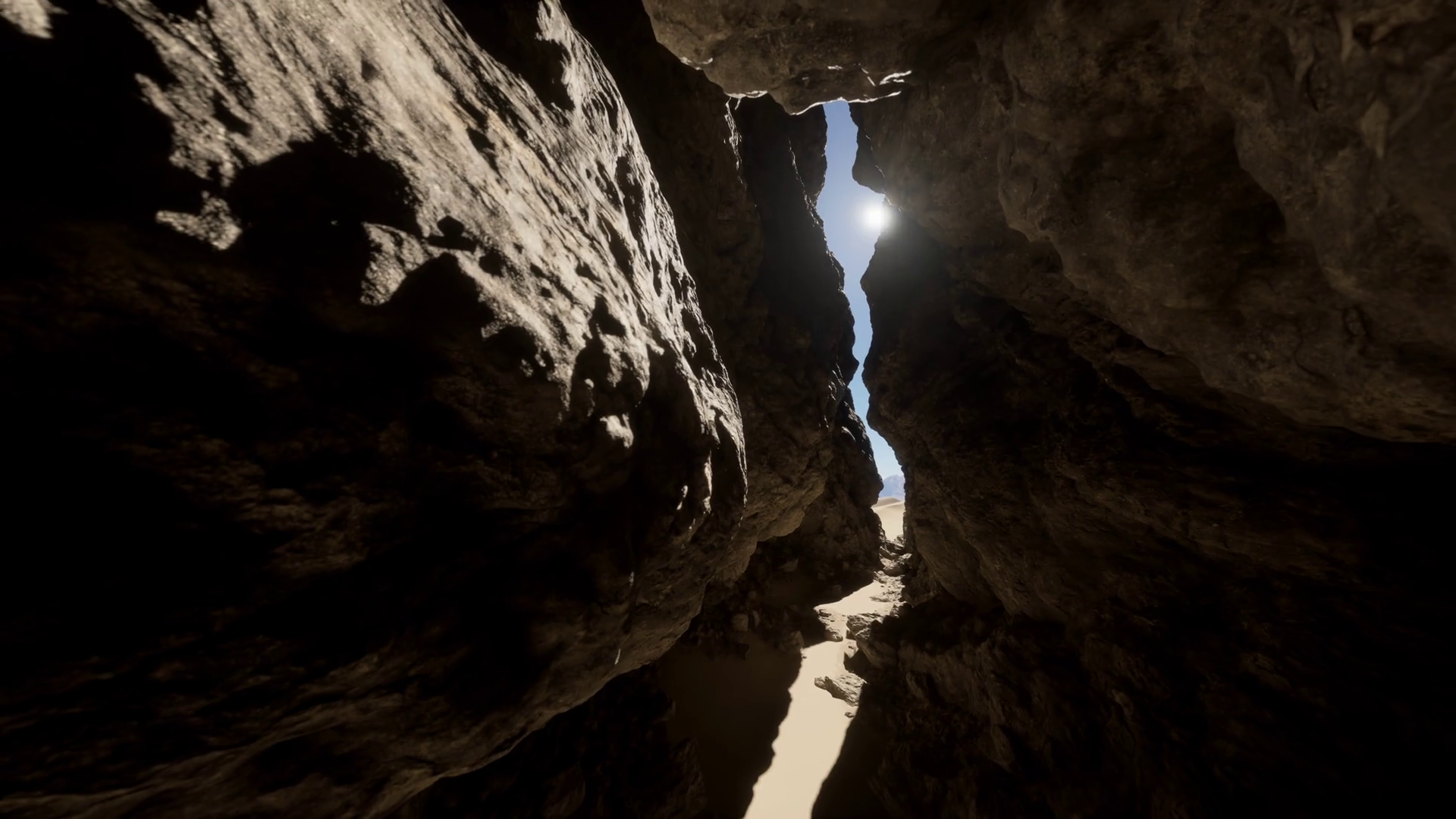 The Sun Is Shining Through Narrow Opening In Stock Footage SBV ...