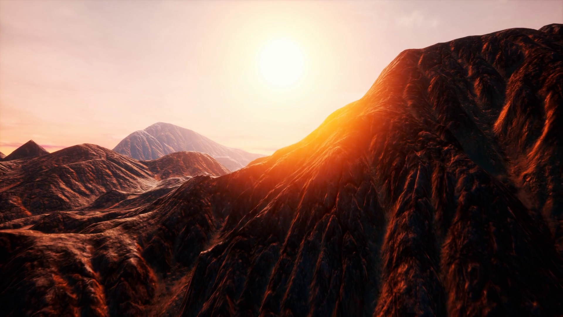 Sun Rays Over Mountains In Valley Stock Motion Graphics SBV-337835896 ...