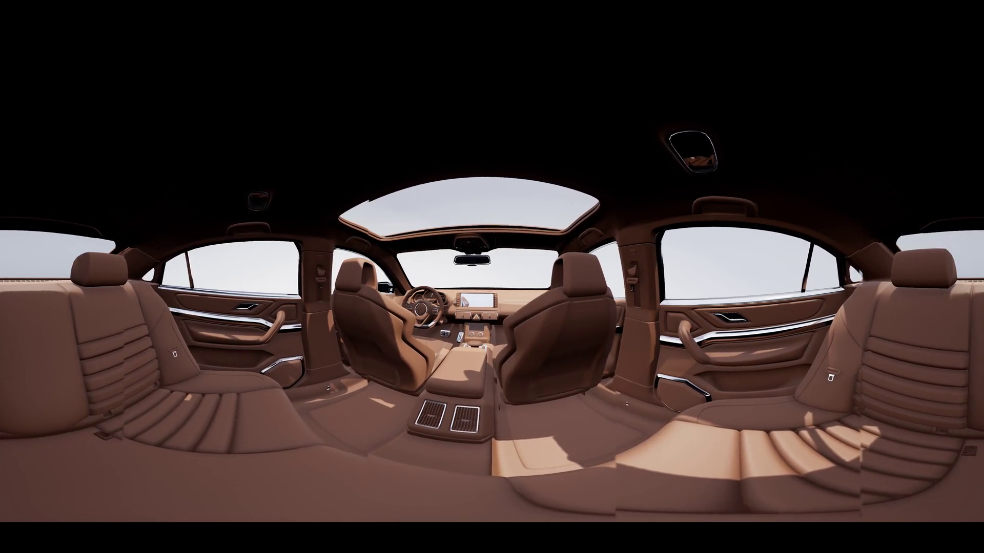vr 360 camera moving inside detailed car interior. ready for use in ...
