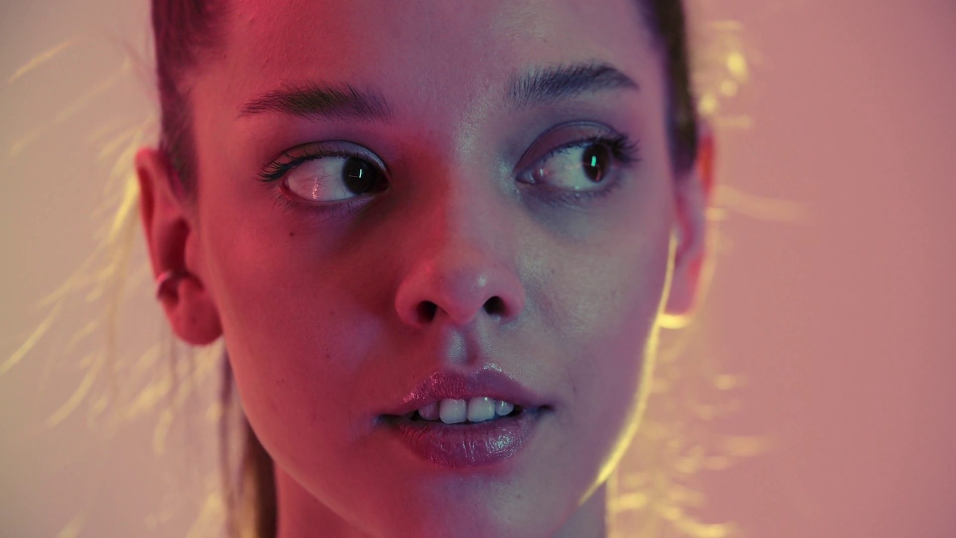 Young Woman Shifting Eyes Facial Expressions Stock Footage SBV ...