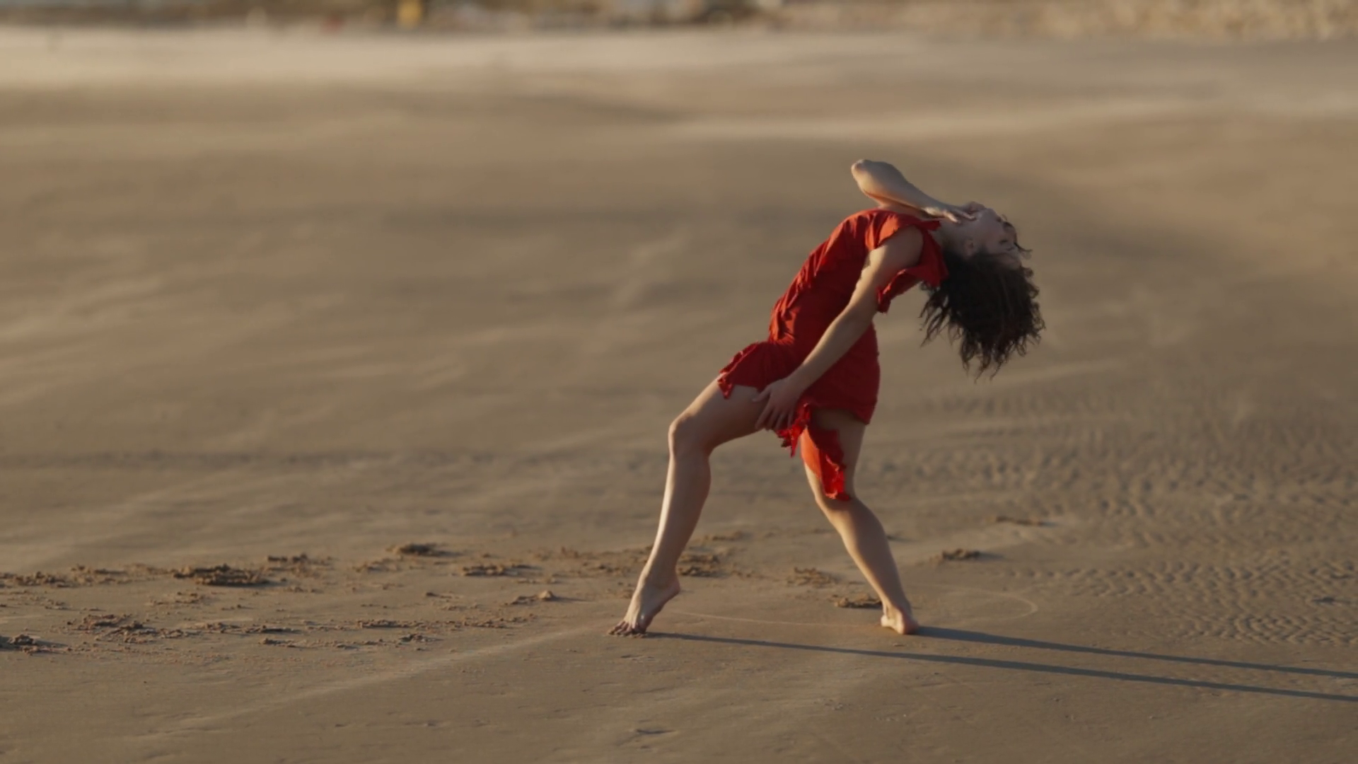 Graceful Dancer Performing On Sandy Beach At Stock Footage SBV ...