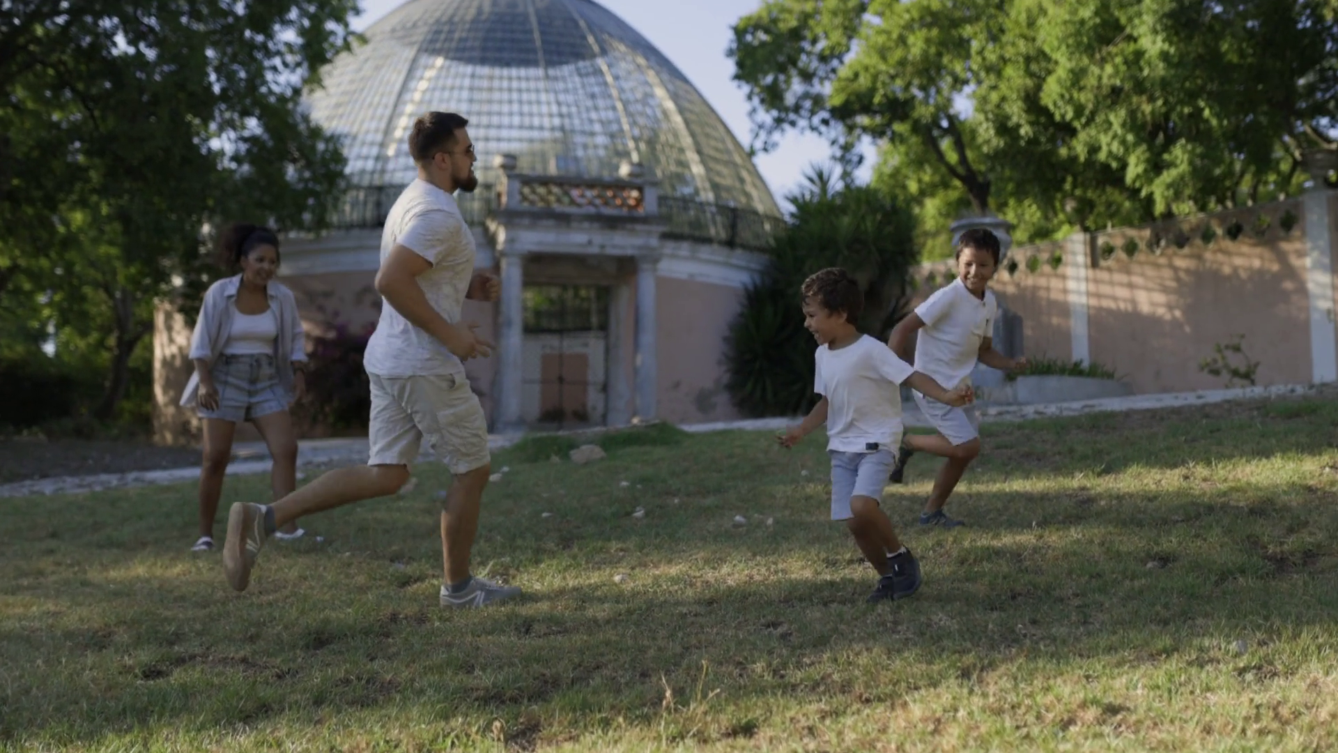 Happy Family Playing Tag In Park Stock Footage SBV-352514863 - Storyblocks