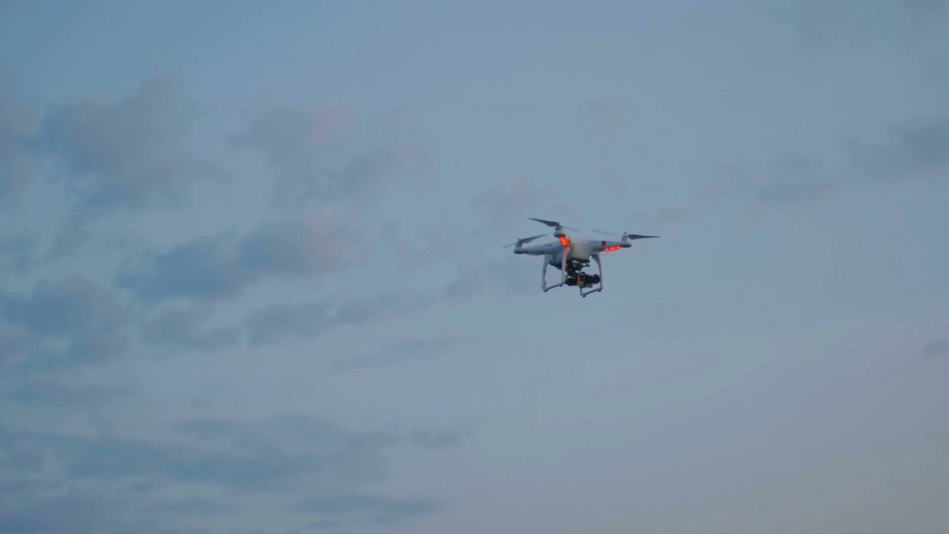 Drone Flying In Evening Sky With Clouds Stock Footage SBV-307946464 ...