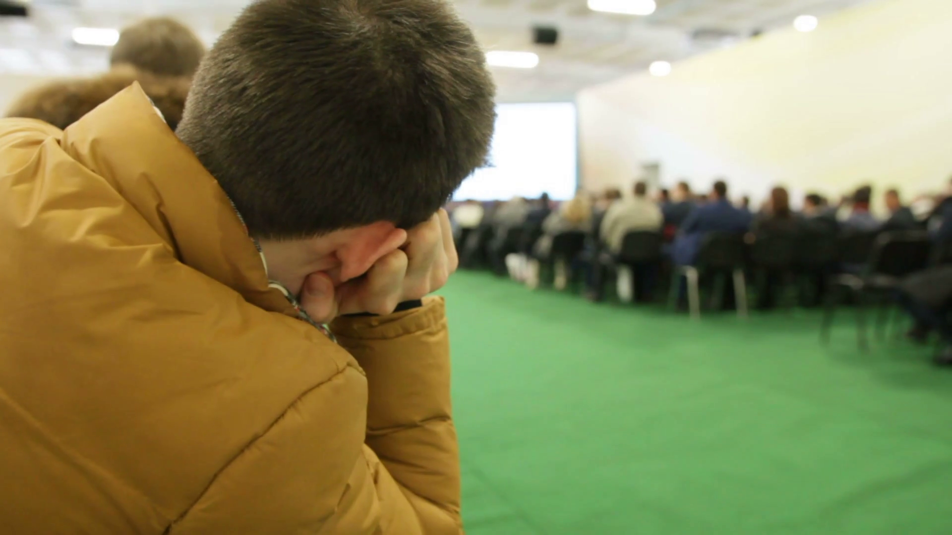 Presentation Audience - Listener Feels Bored Stock Footage SBV ...