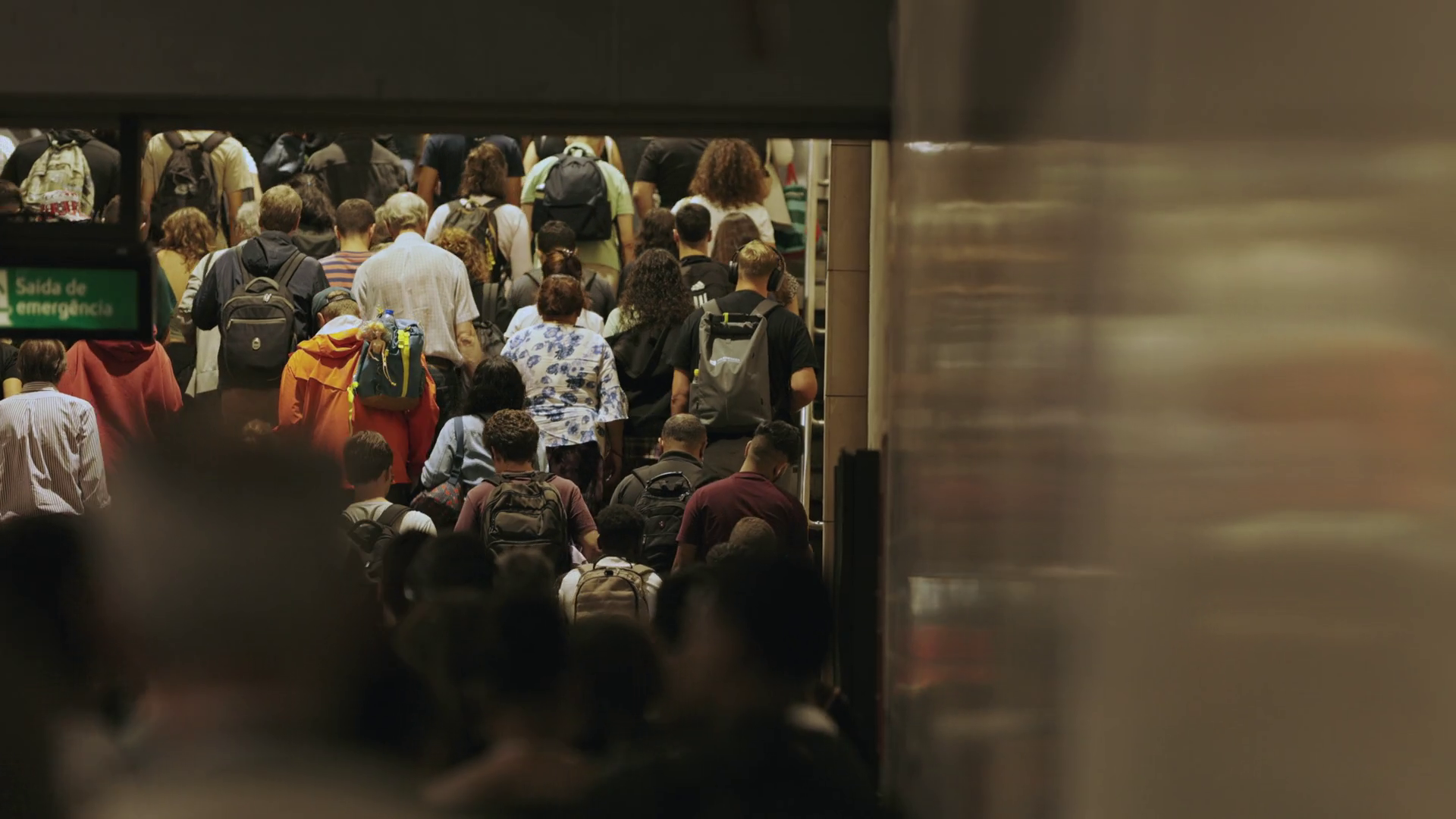 A Crowd Walking To Exit In Metro Undeground Stock Footage SBV-348614913 ...