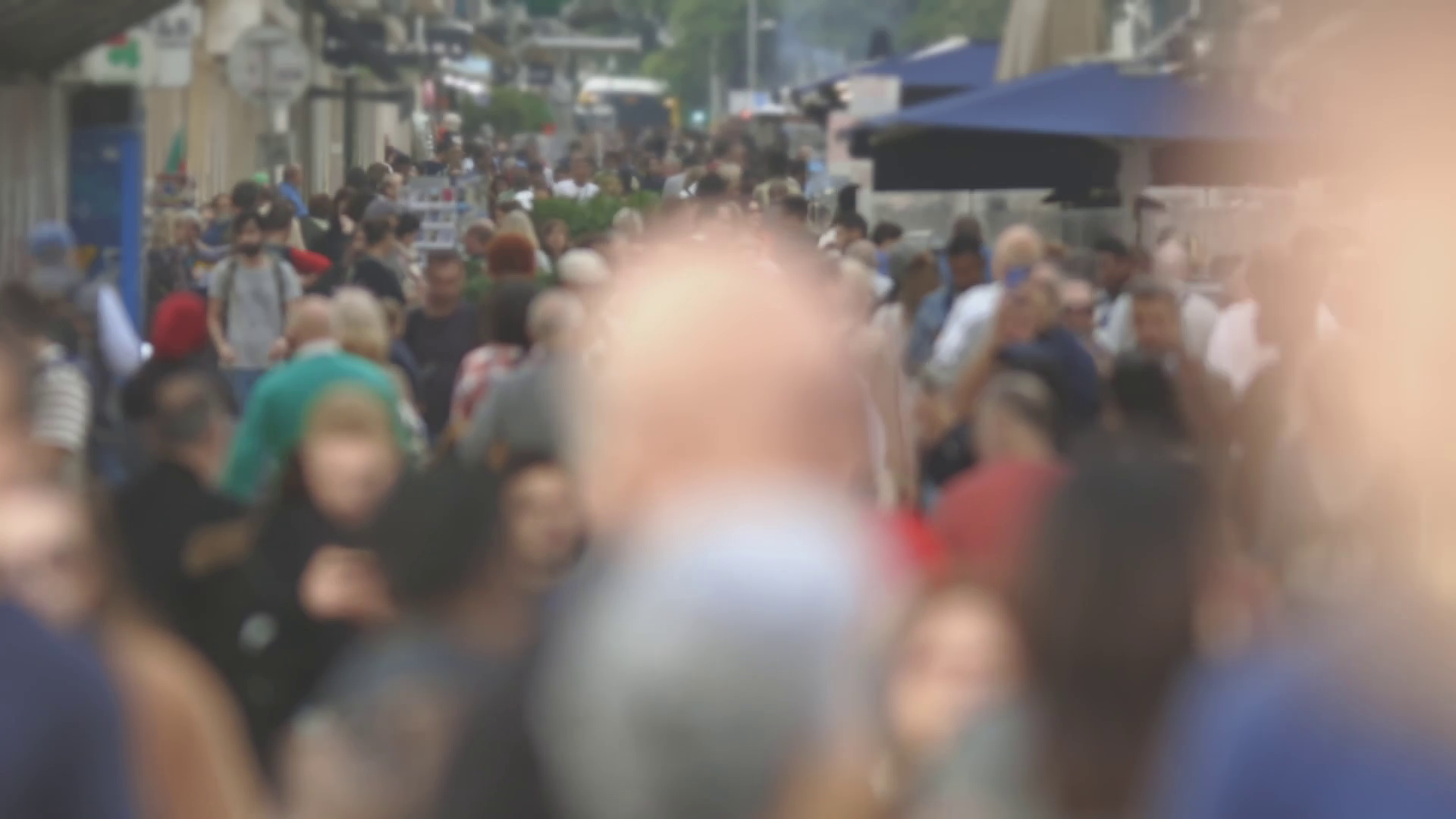 Blurry Street Scene With Crowds Of People Stock Footage SBV-348699502 ...
