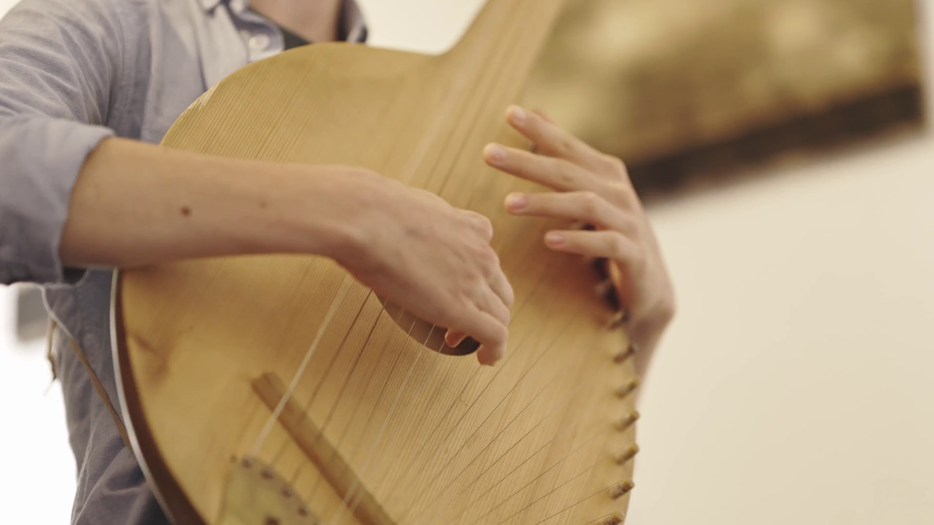 Close Up View Of Male Musician Playing Lute Stock Footage SBV-348424341 ...