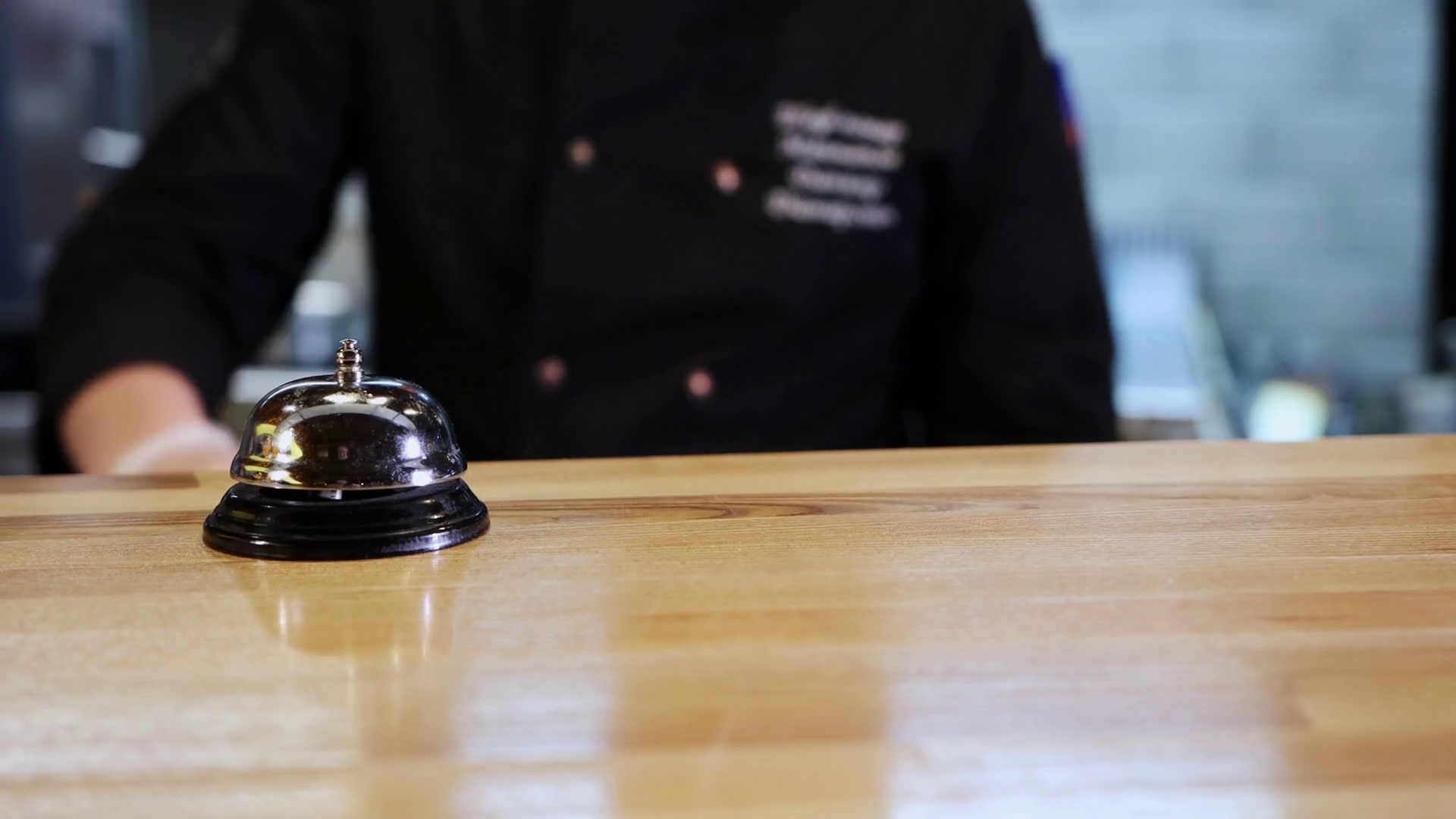 A Chef Rings Bell Serves Plate With Dish Stock Footage SBV-346833463 ...