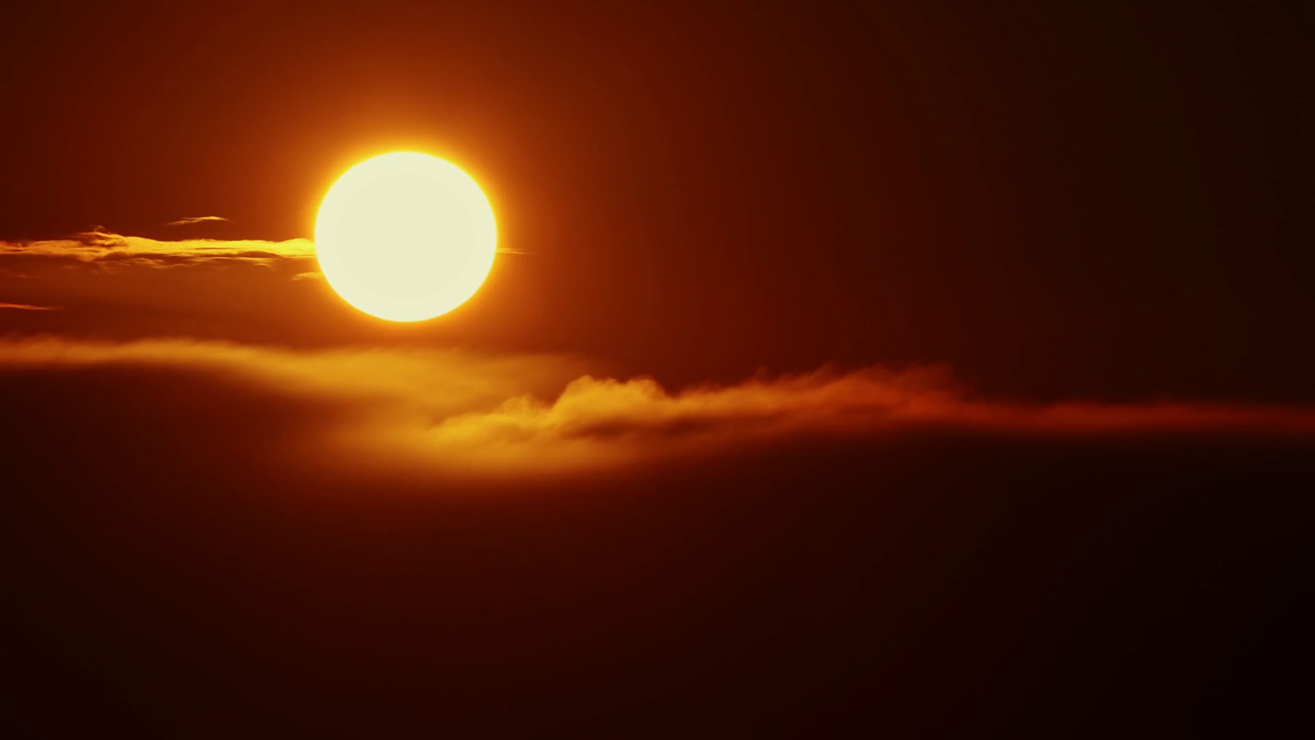 The Big Yellow Sun Sets Down On Orange Stock Footage SBV-348534176 ...