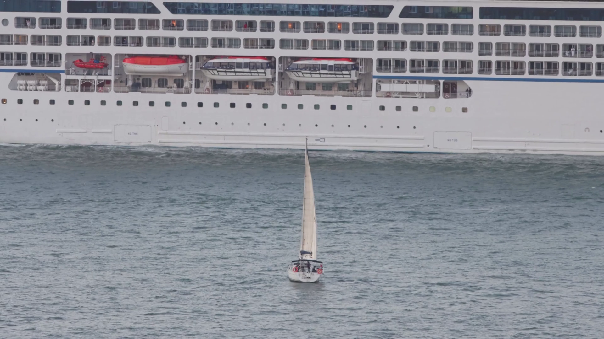 A Sailing Boat Sails Down River At Cruise Stock Footage SBV-347346856 ...