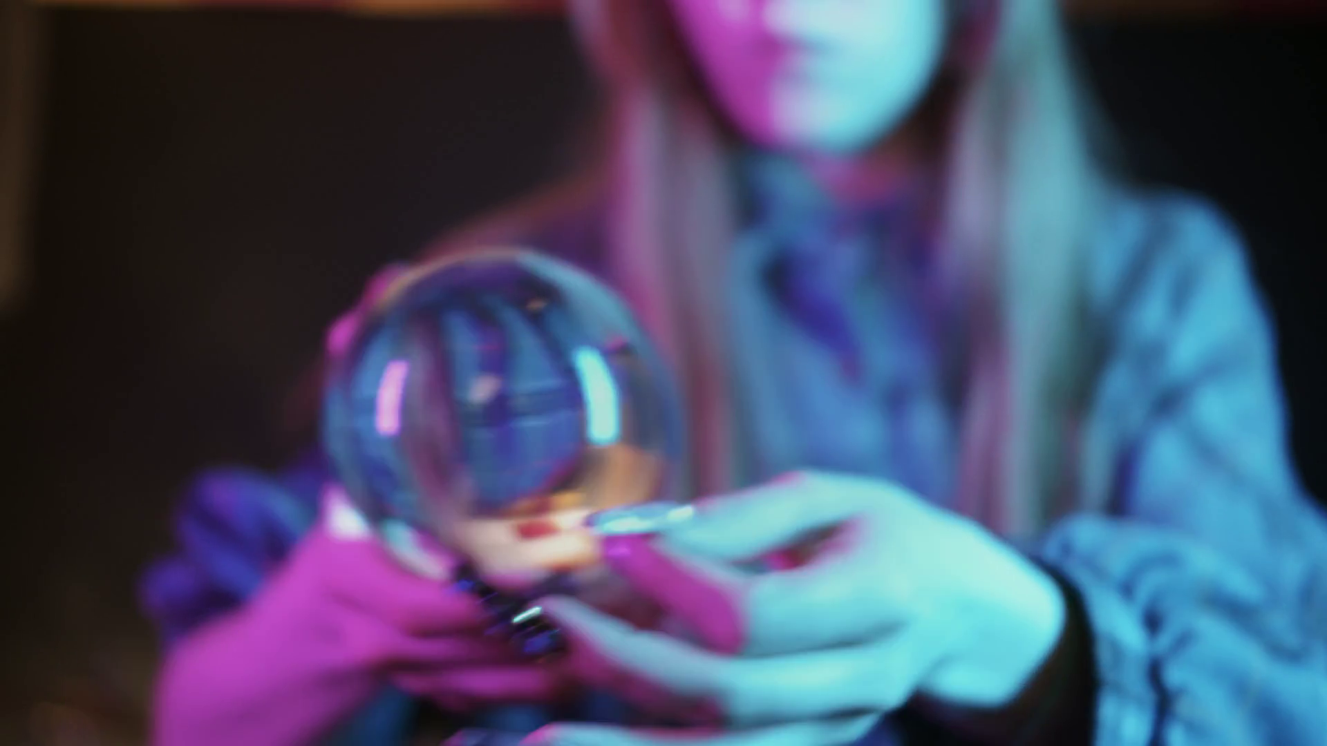 A Young Woman Shows Tricks With Crystal Ball Stock Footage SBV ...