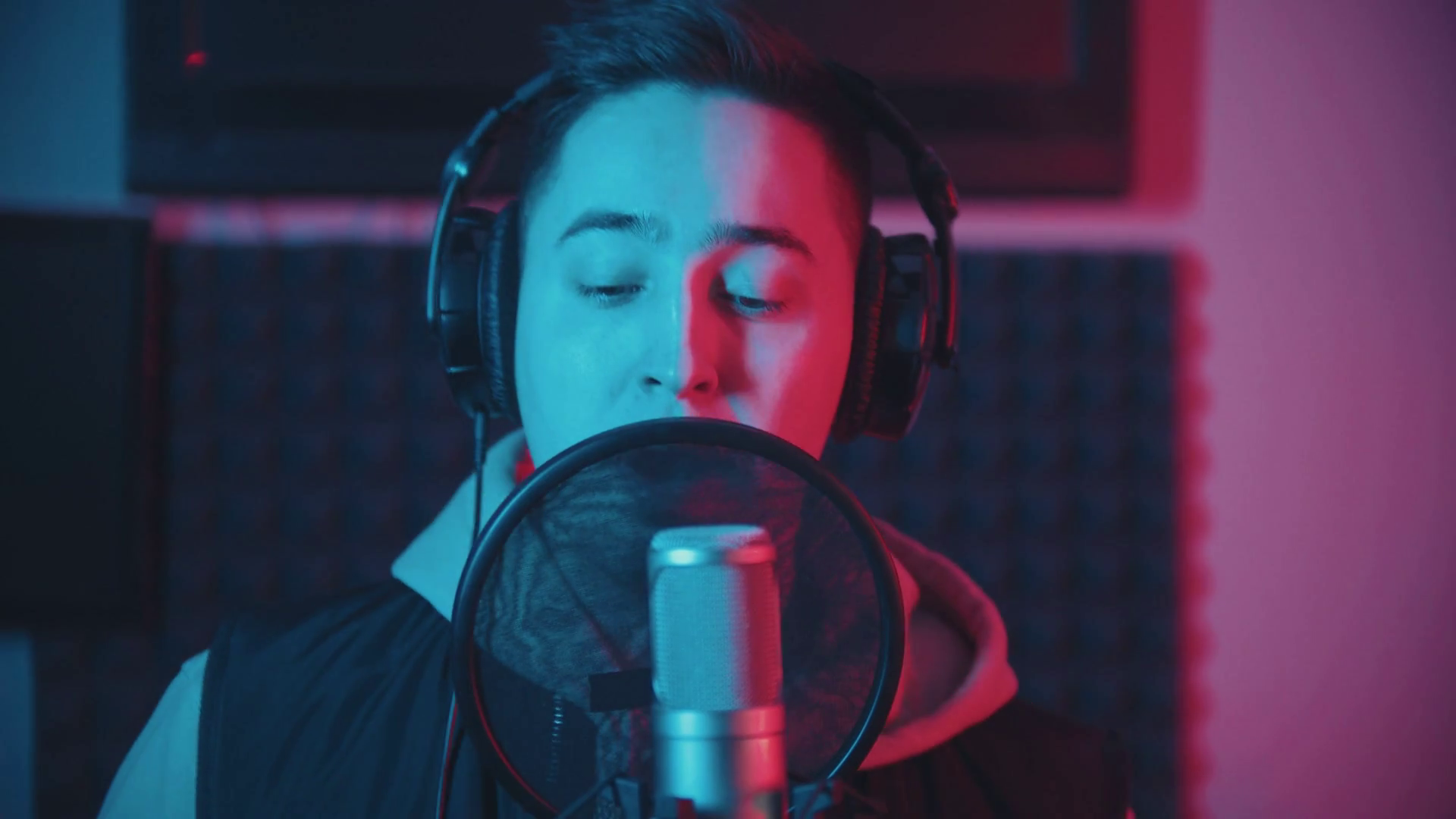 A Man Rapping In Studio Recording Track Stock Footage SBV-338109877 ...