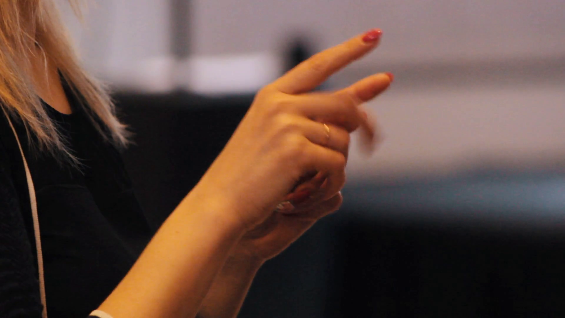 A Woman Talking With Hands Explaining Stock Footage SBV-334085136 ...