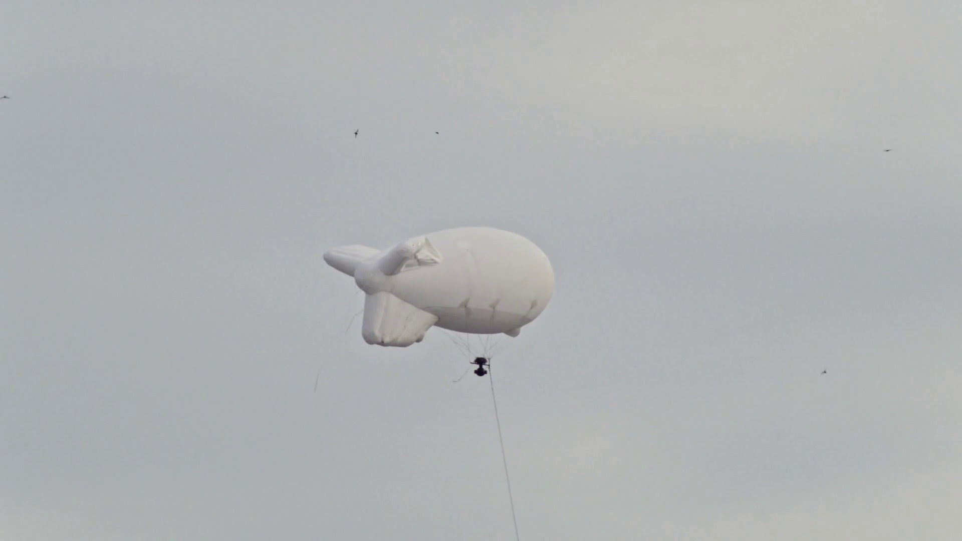 Air Balloon Surveillance Flies Over City Stock Footage SBV-315393101 ...