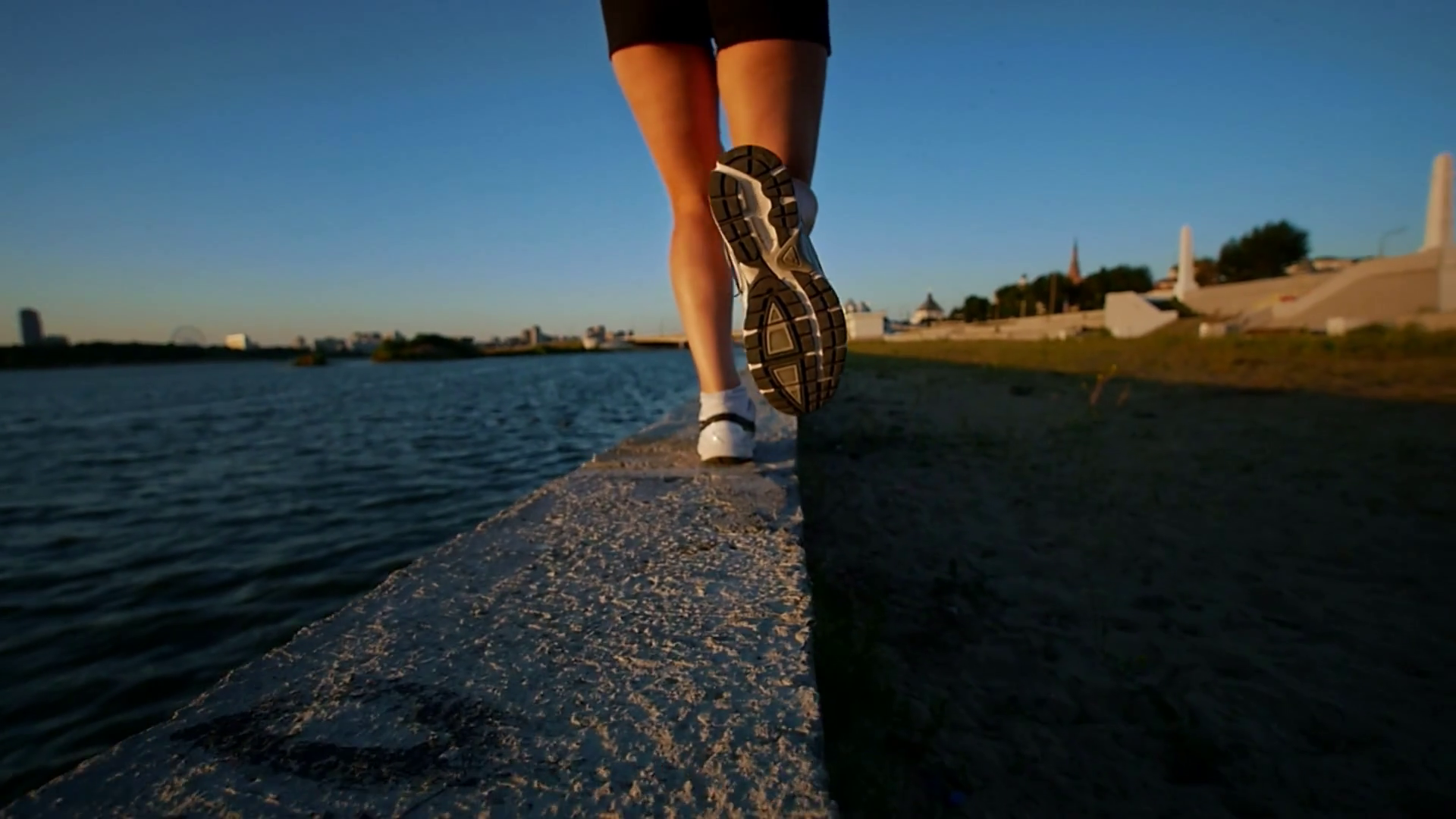 Beautiful Sporty Woman Running Near River Stock Footage SBV-325712881 ...