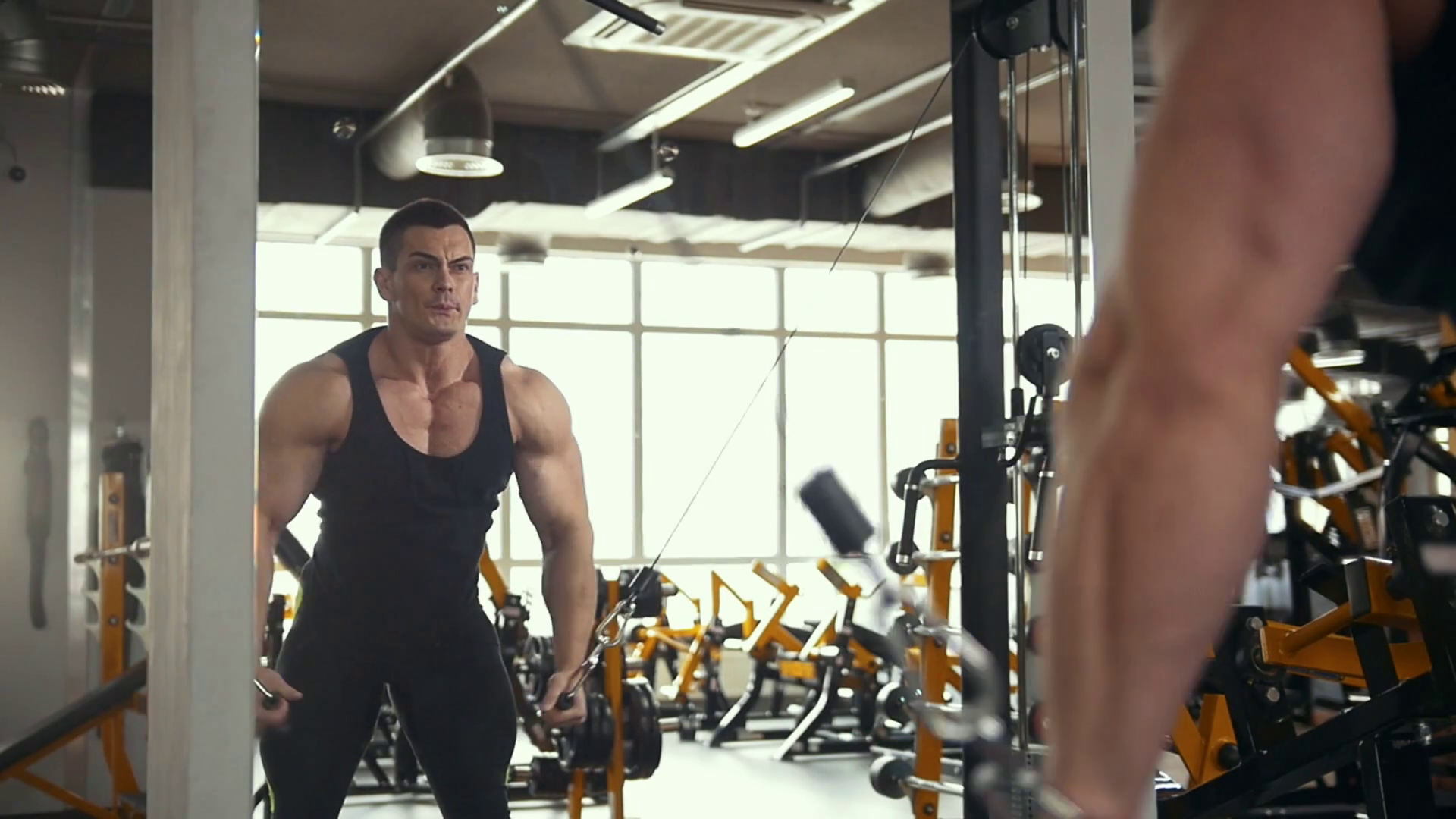 Bodybuilder Training In Gym - Young Muscular Stock Footage SBV ...