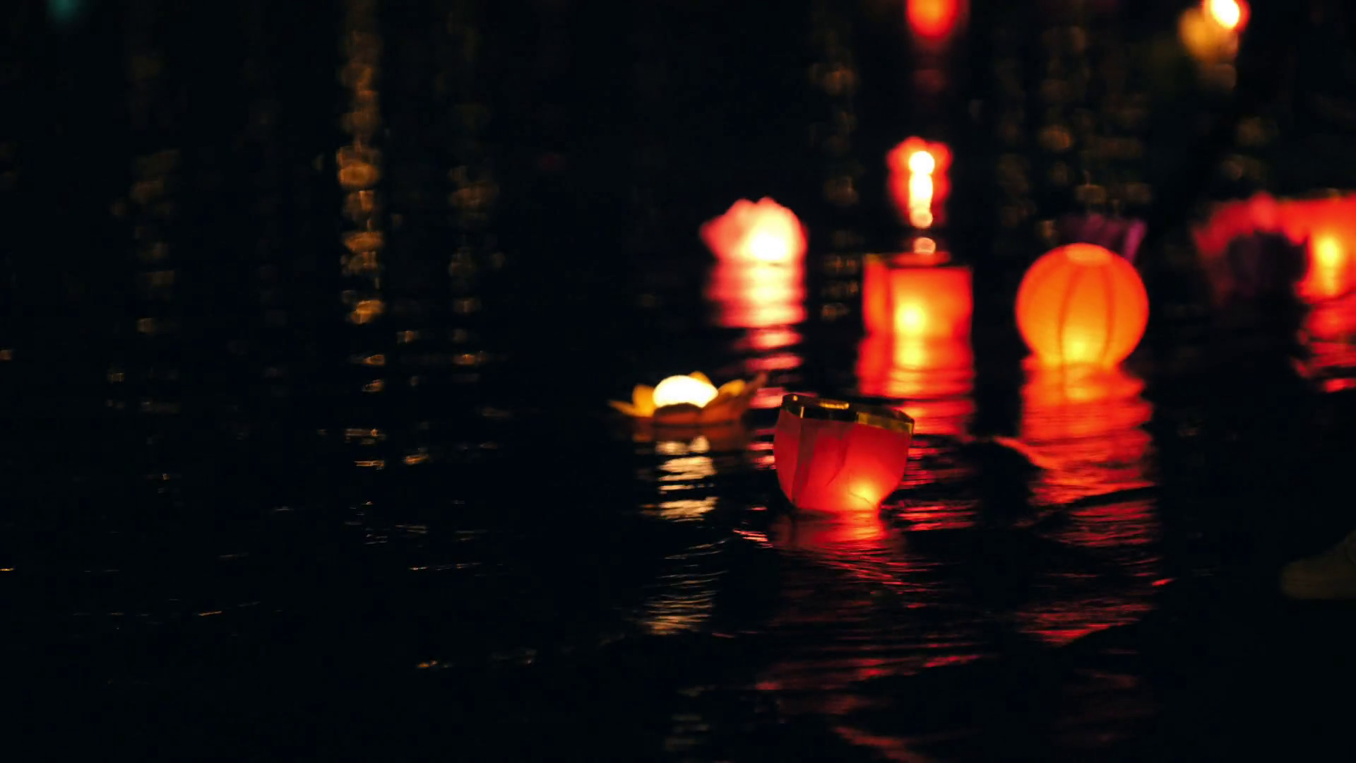 Festival Of Floating Lighting Lanterns On Stock Footage SBV-314736370 ...