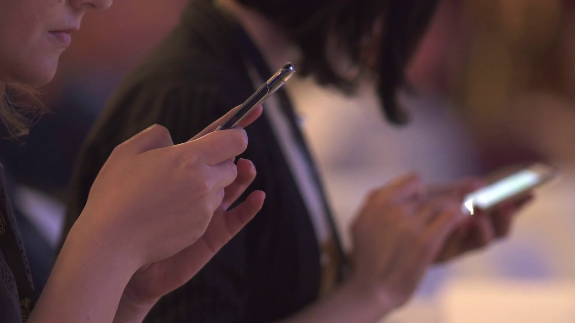 Hands Of Women Writing On Phones At Stock Footage SBV-324074789 ...
