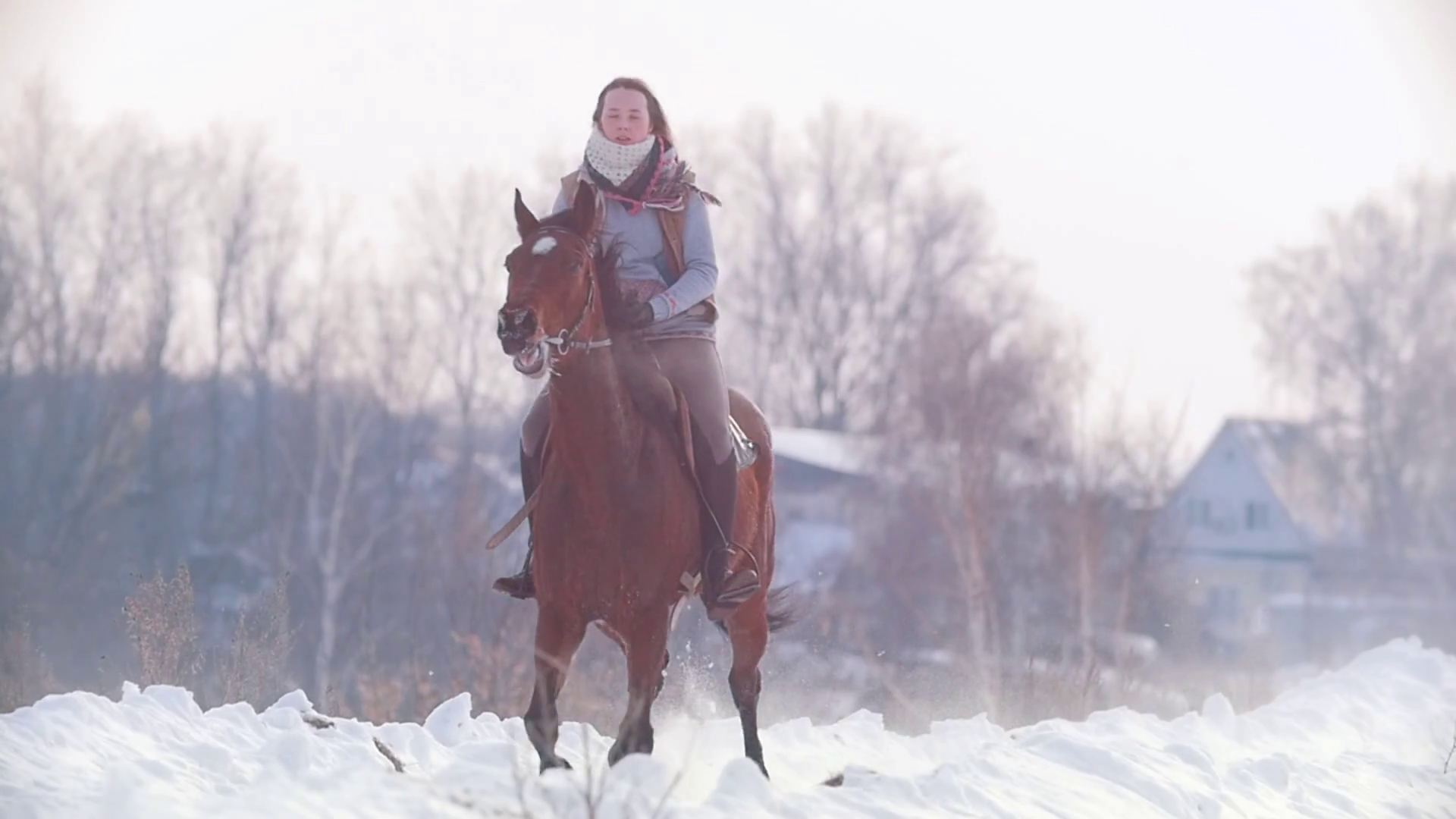 Longhaired Female Rider Wild Fast Riding Stock Footage SBV-321735789 ...