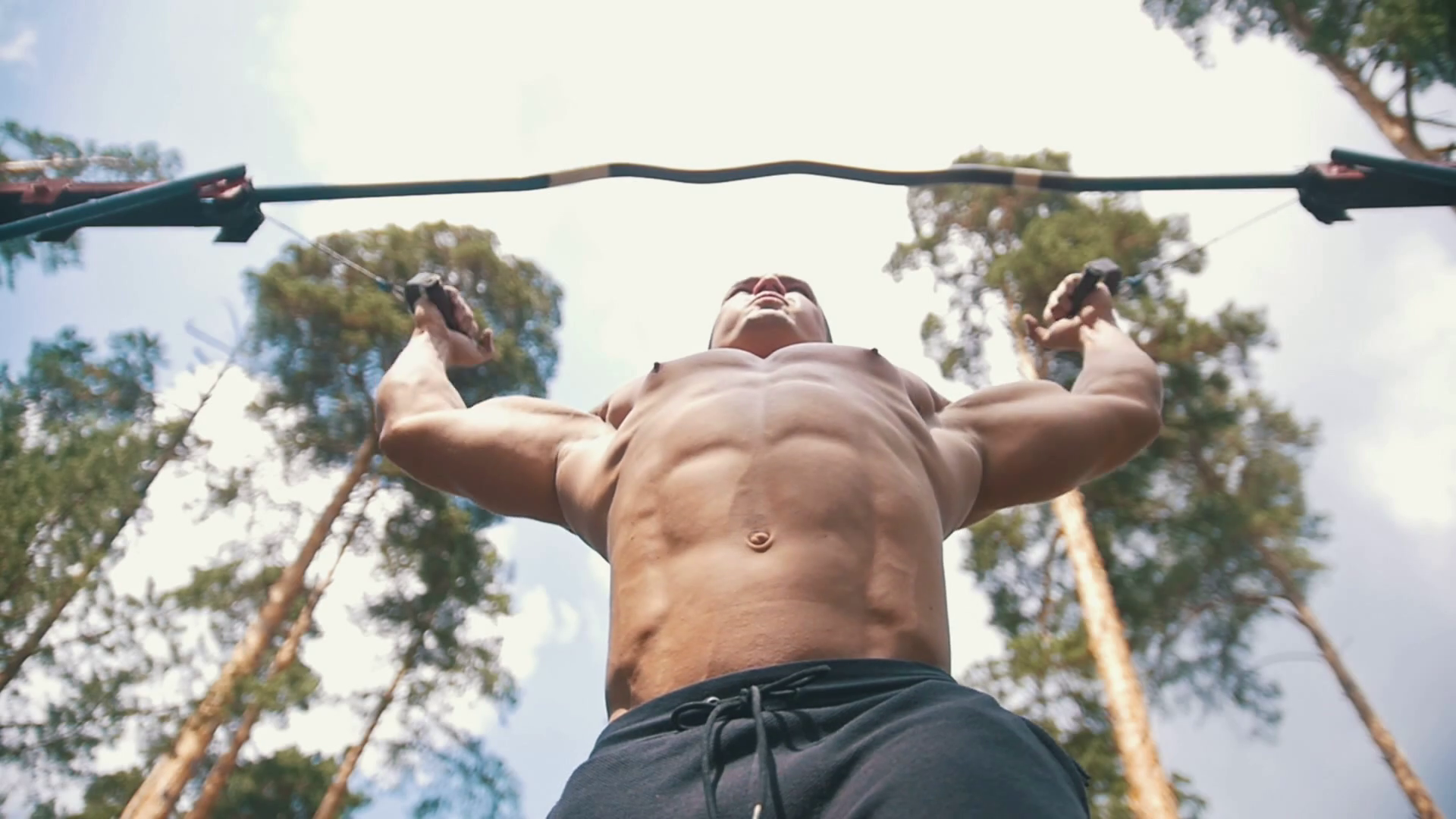 Muscular Man Body-builder Engaged With Stock Footage SBV-324728009 ...