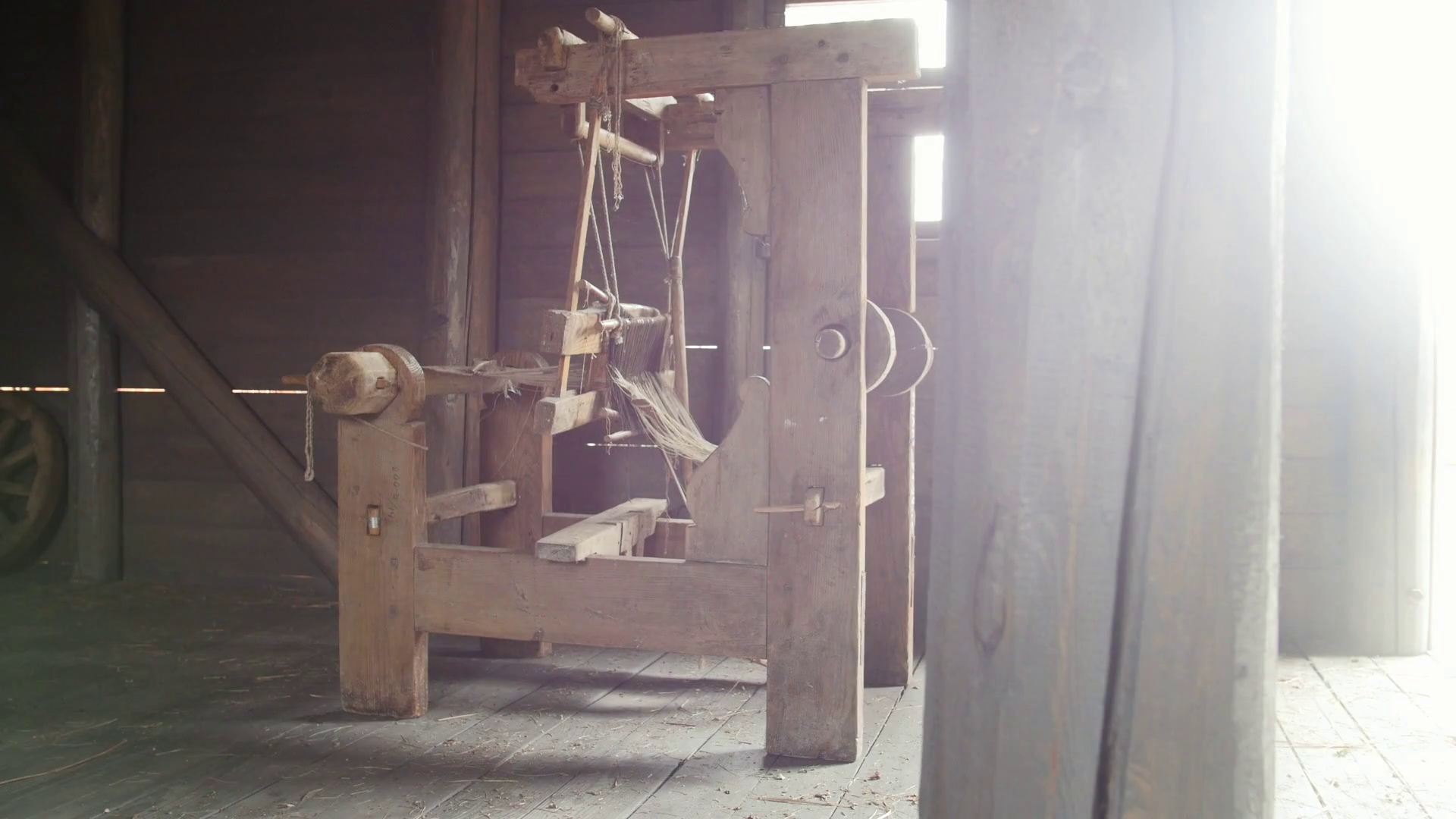 Old Age Wooden Loom Machine - Manually Stock Footage SBV-316359800 ...