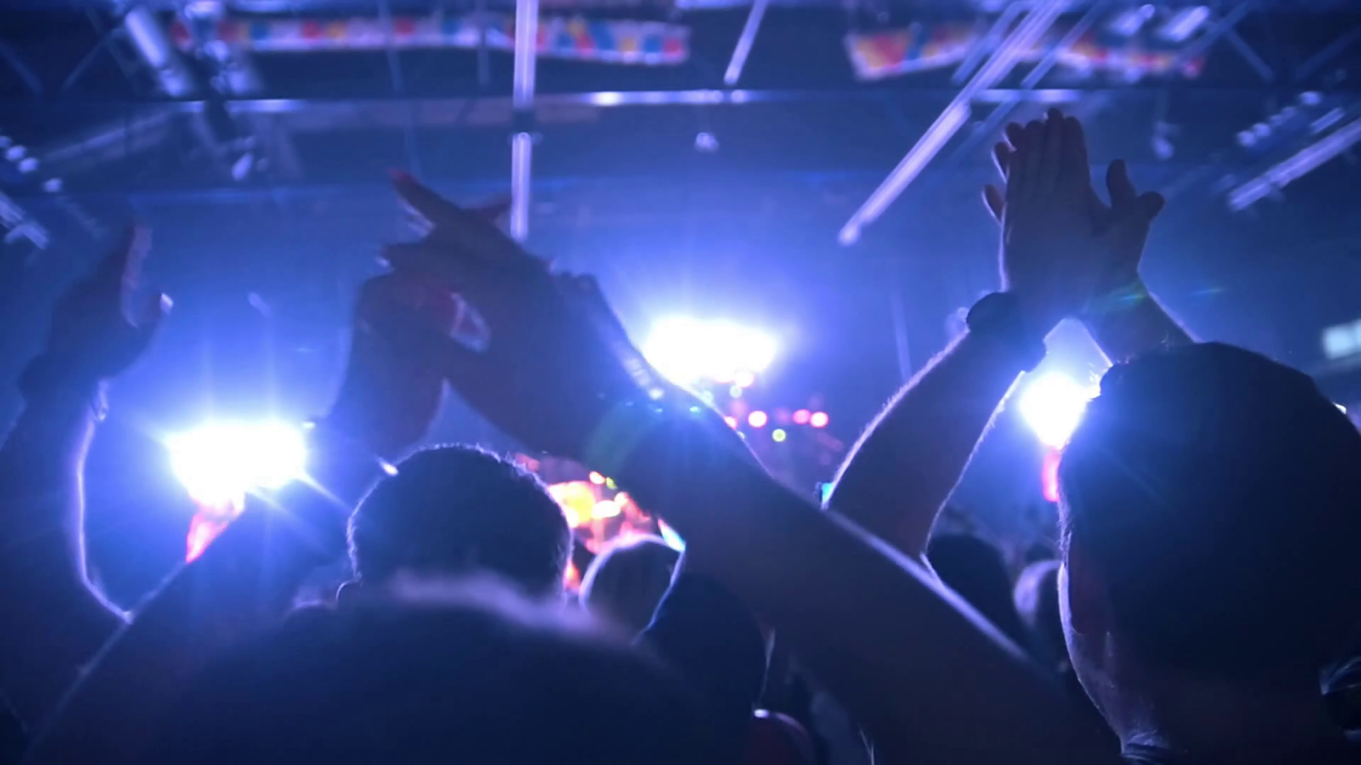 People Pulls Hands Up At Rock Concert Stock Footage SBV-324692991 ...