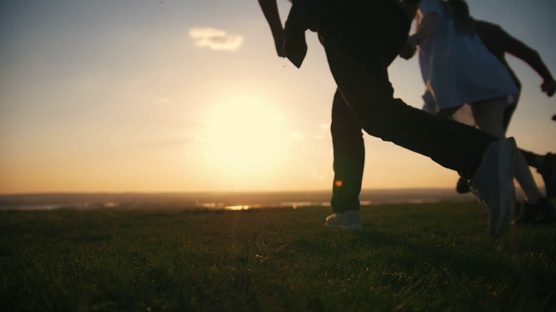 Young Friends Raising Hands Jumping Having Stock Footage SBV-323464578 ...