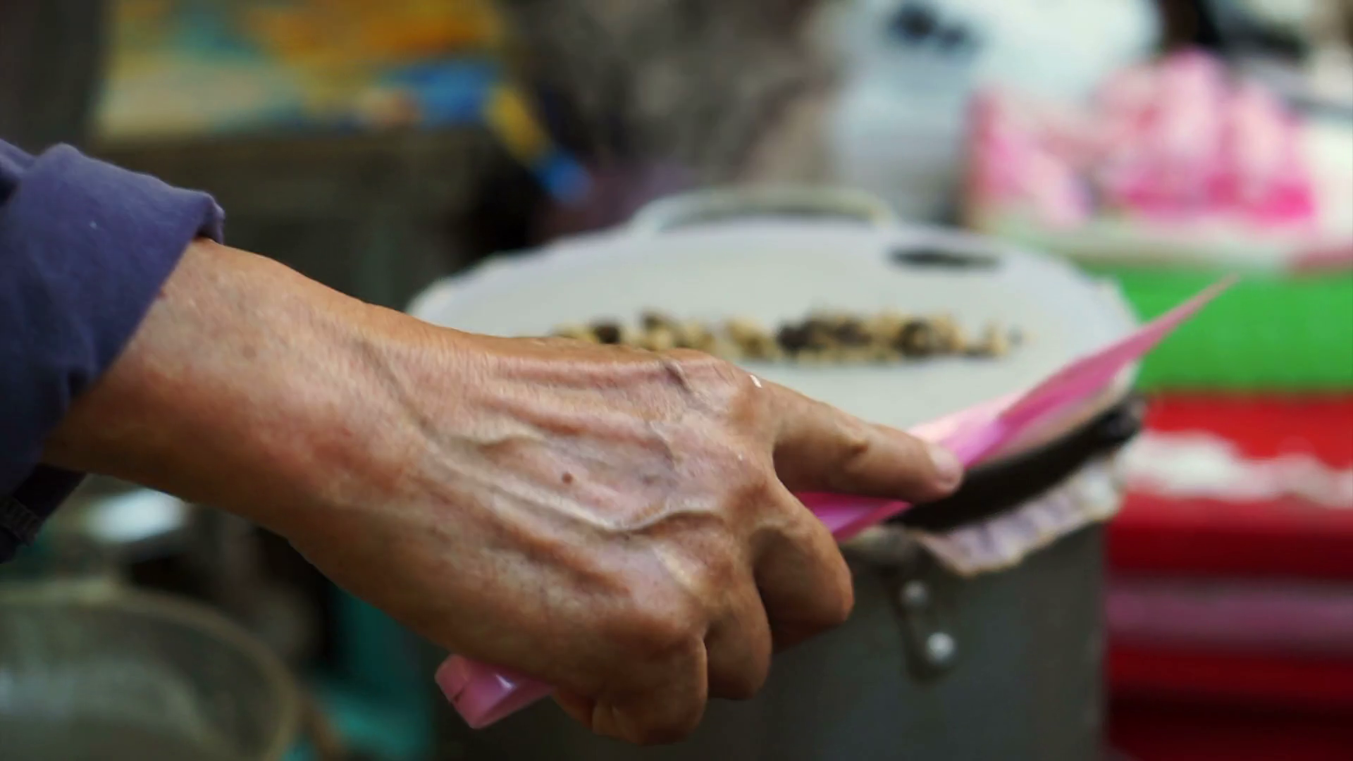 Pak Mor At Thai Local Snack Steamed Rice Stock Footage SBV-311727543 ...